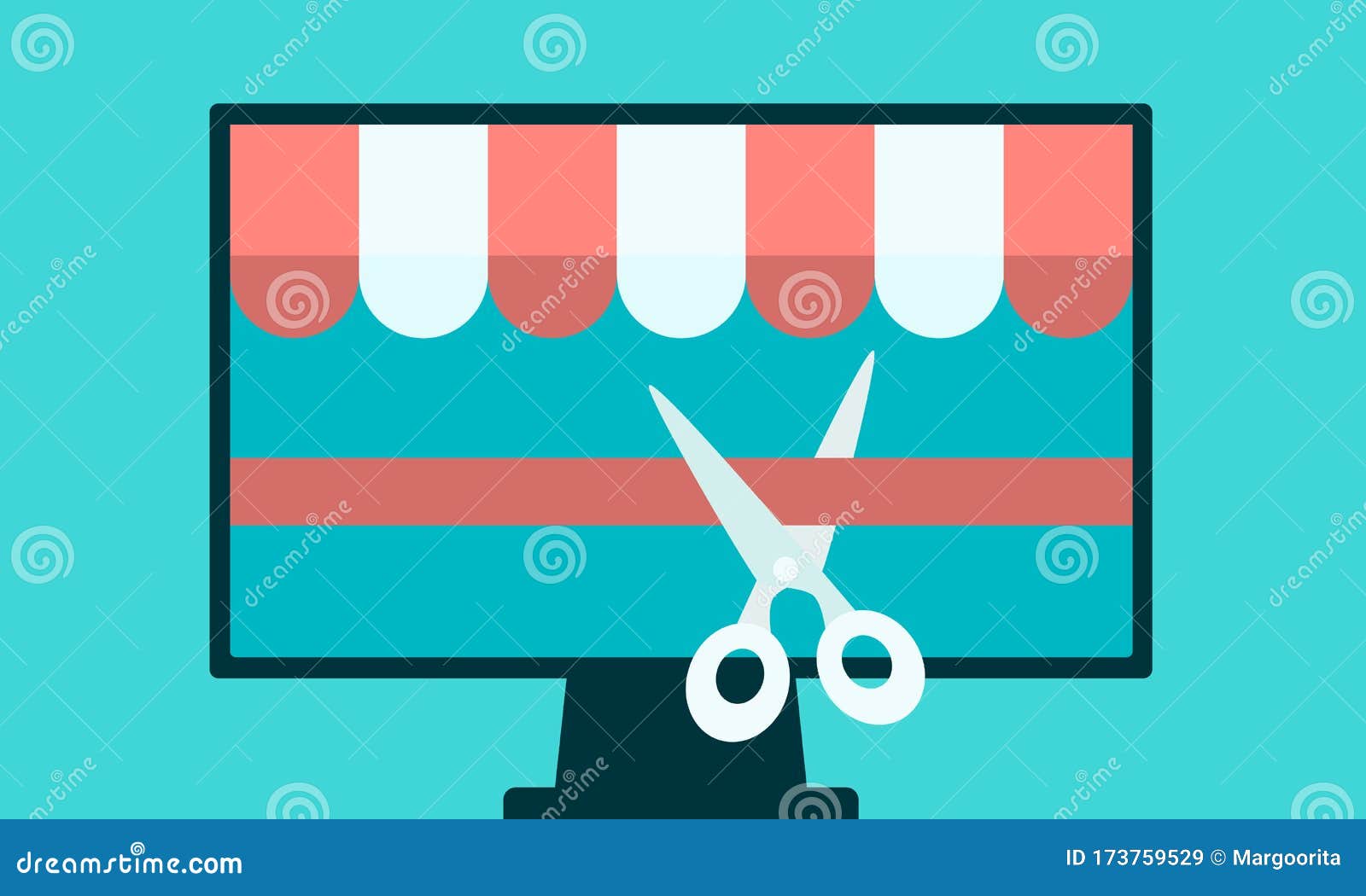 Opening an Online Store. Vector Illustration Stock Vector ...