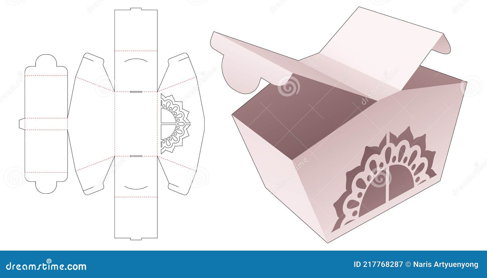 2 Opening Point Box with Mandala Stencil Die Cut Template Stock Vector ...