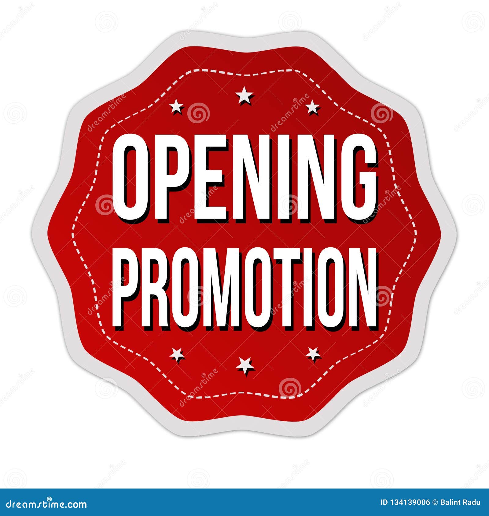 Opening Promotion Label or Sticker Stock Vector - Illustration of brand ...