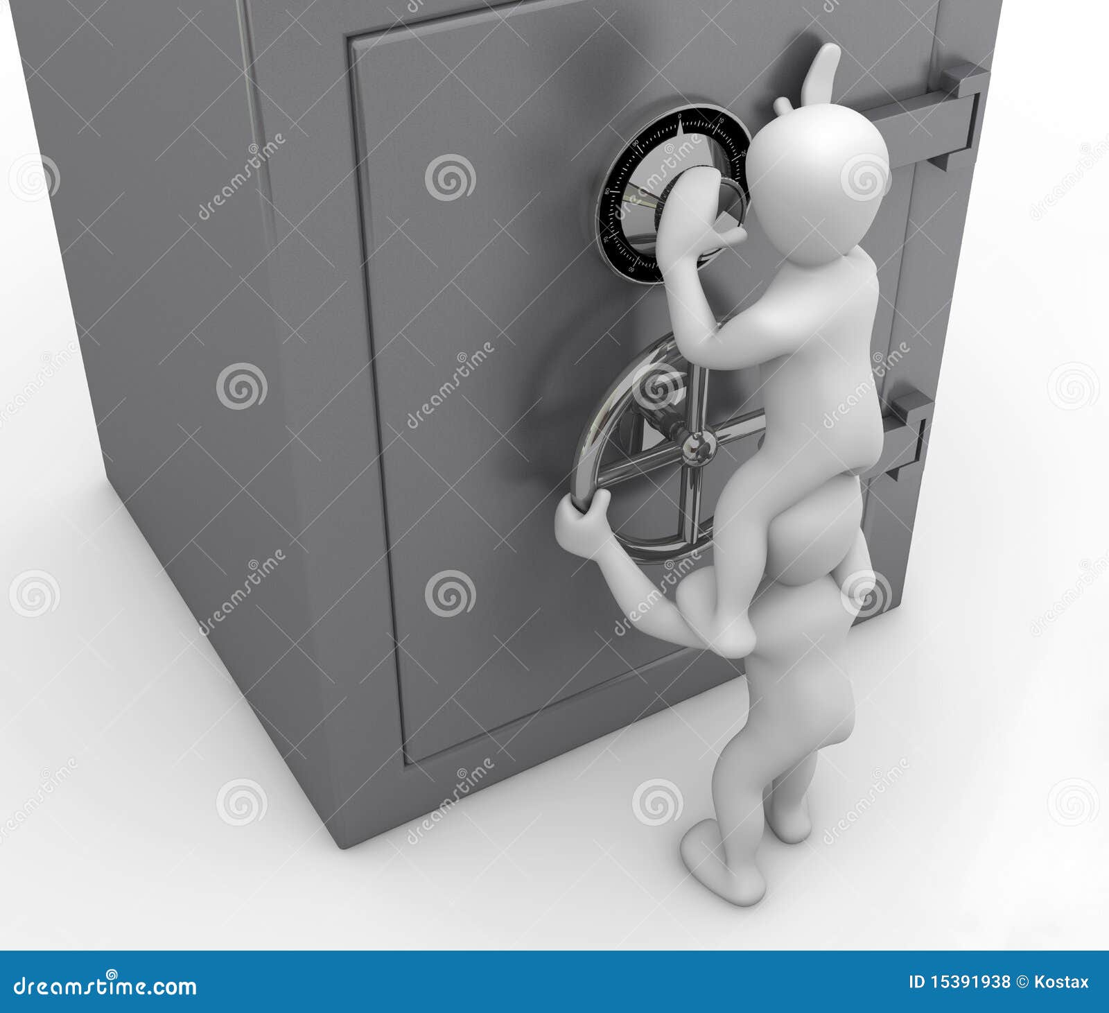 Opening the safe stock illustration. Illustration of human - 15391938