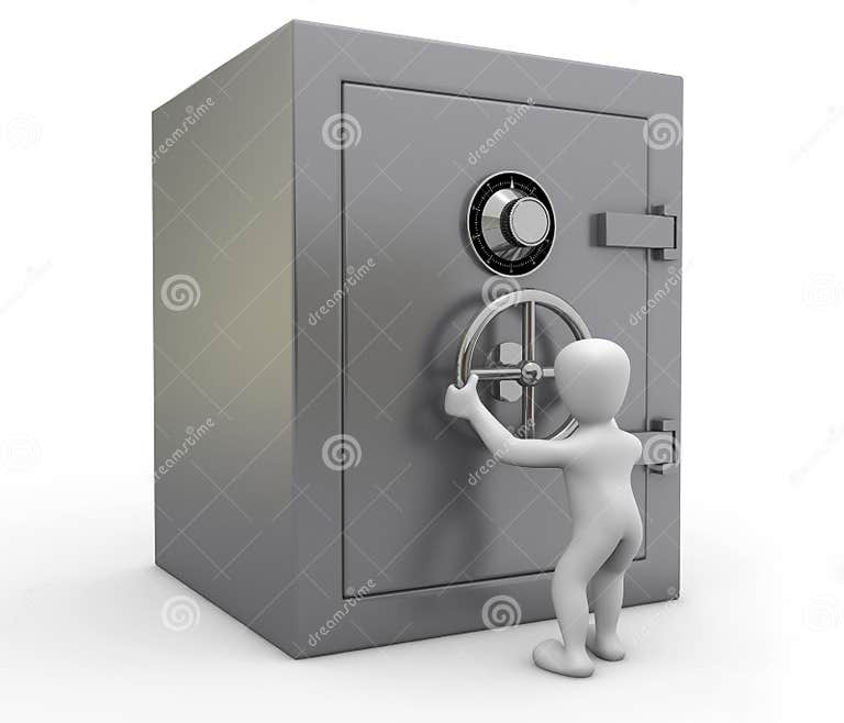 Opening the safe stock illustration. Illustration of hand - 15392139