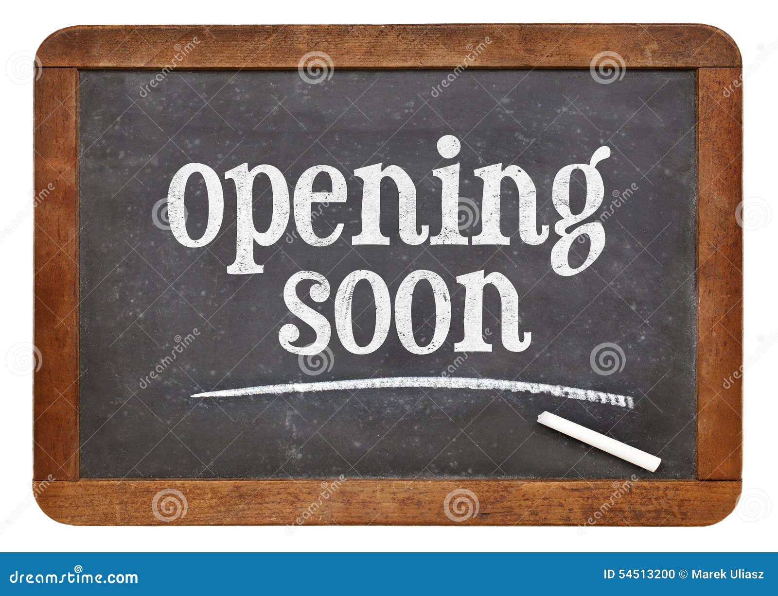 Opening Soon Blackboard Sign Stock Photo - Image: 54513200
