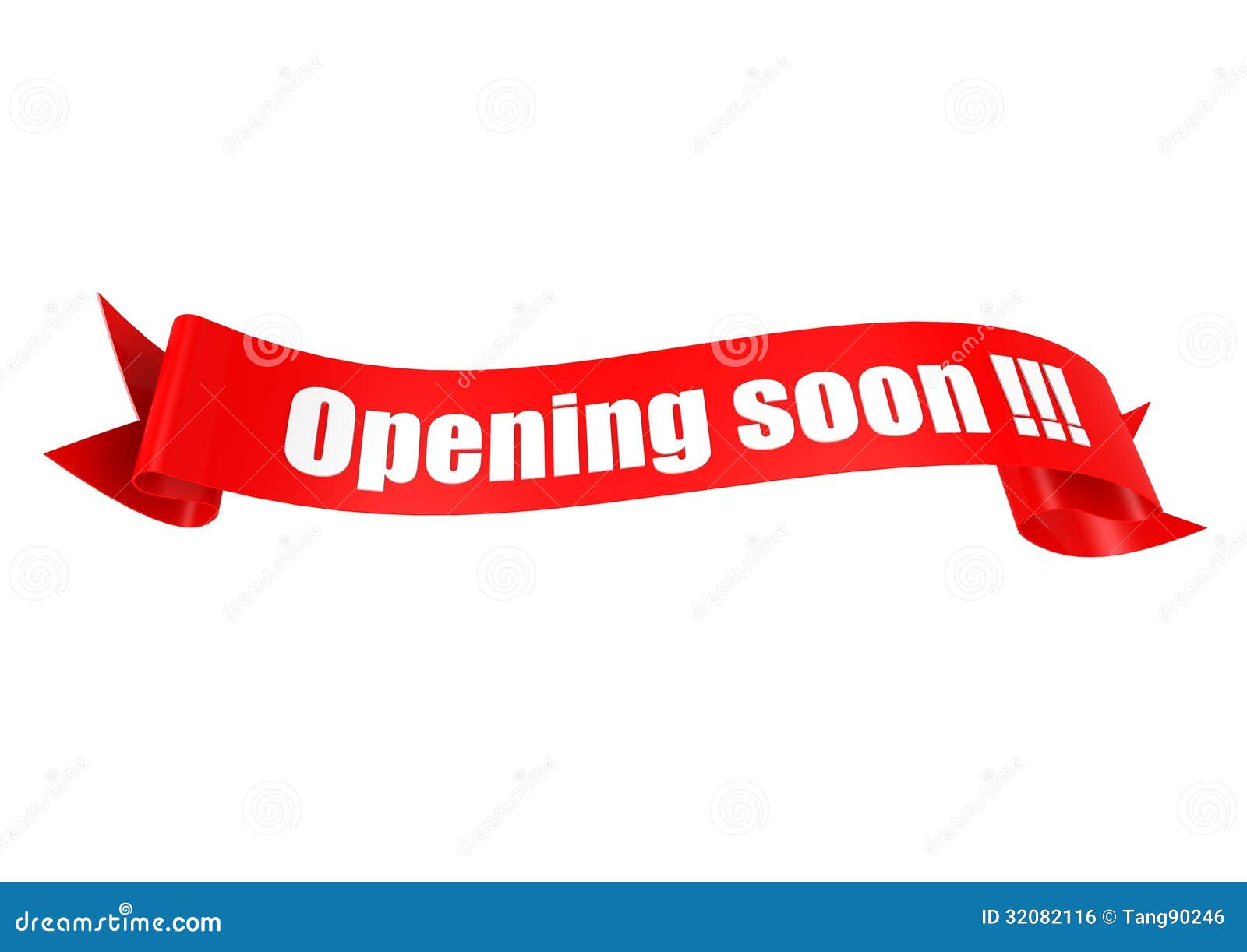 Opening soon ribbon stock illustration. Illustration of business - 32082116