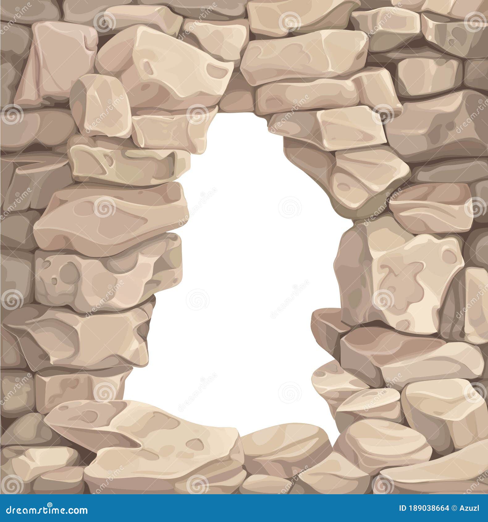 Opening in the stone wall stock vector. Illustration of designed ...
