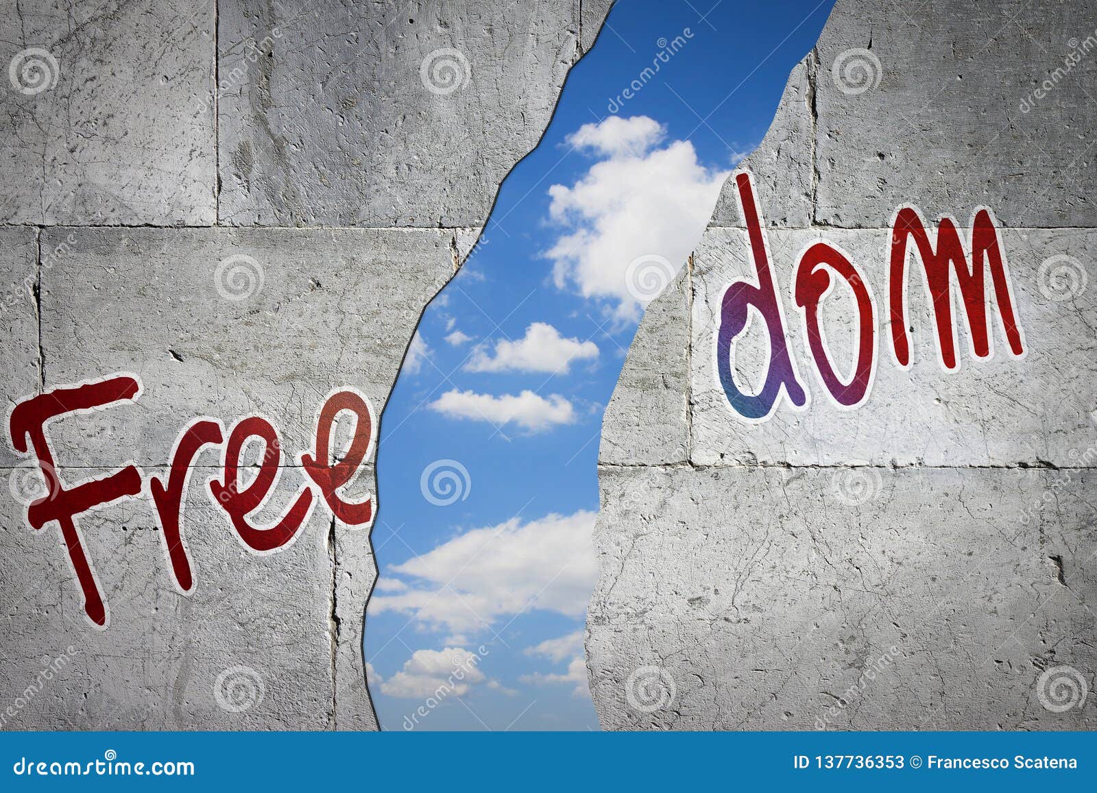 From an Opening in a Stone Wall You Can See the Sky - Freedom Concept ...