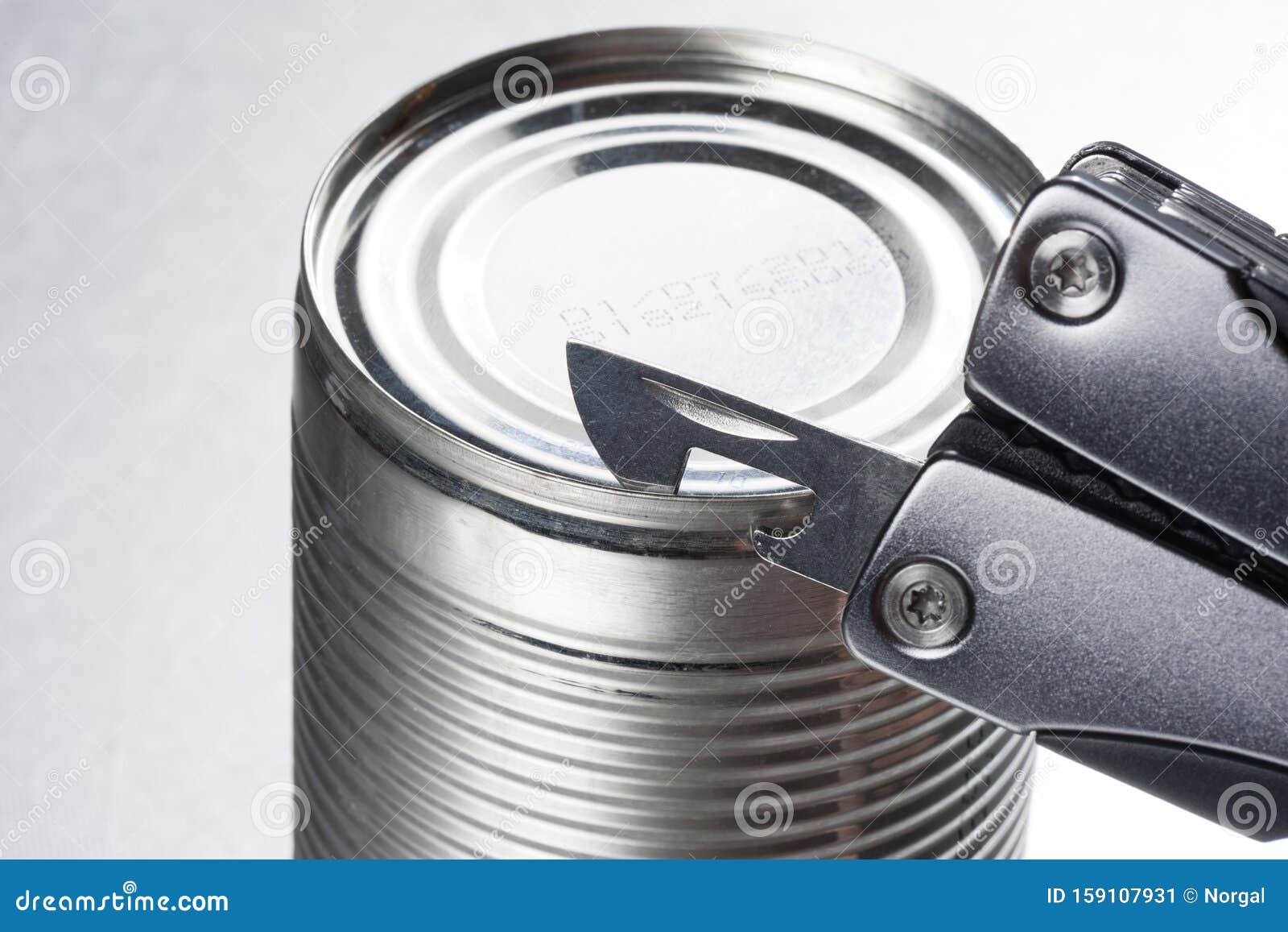 Opening the tin stock image. Image of closeup, object - 159107931