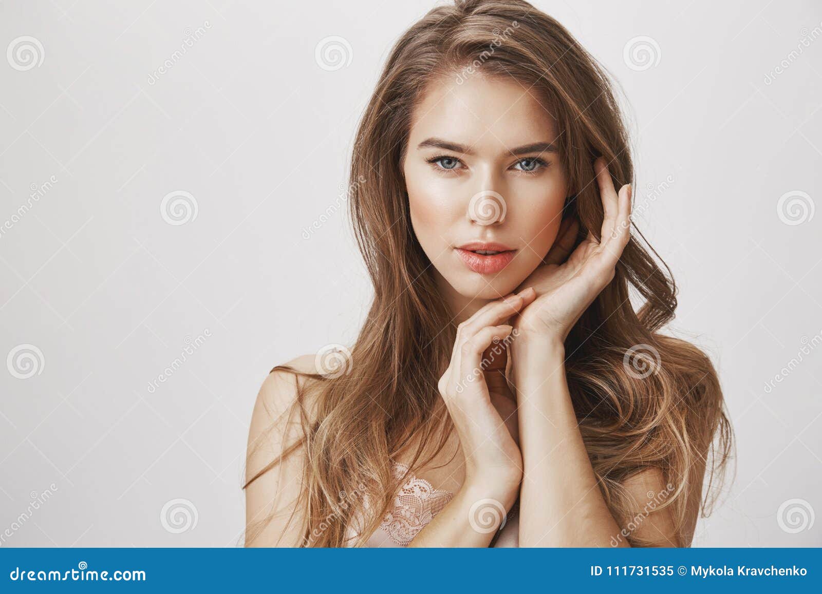 Opening Up Beauty And Femininity Portrait Of Sensual Attractive