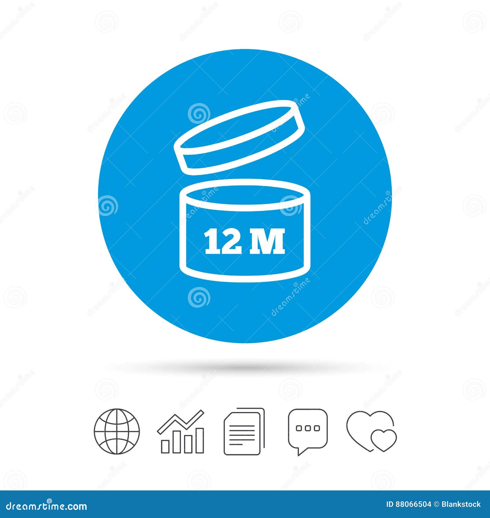 After Opening Use 12 Months Sign Icon. Stock Vector - Illustration of ...