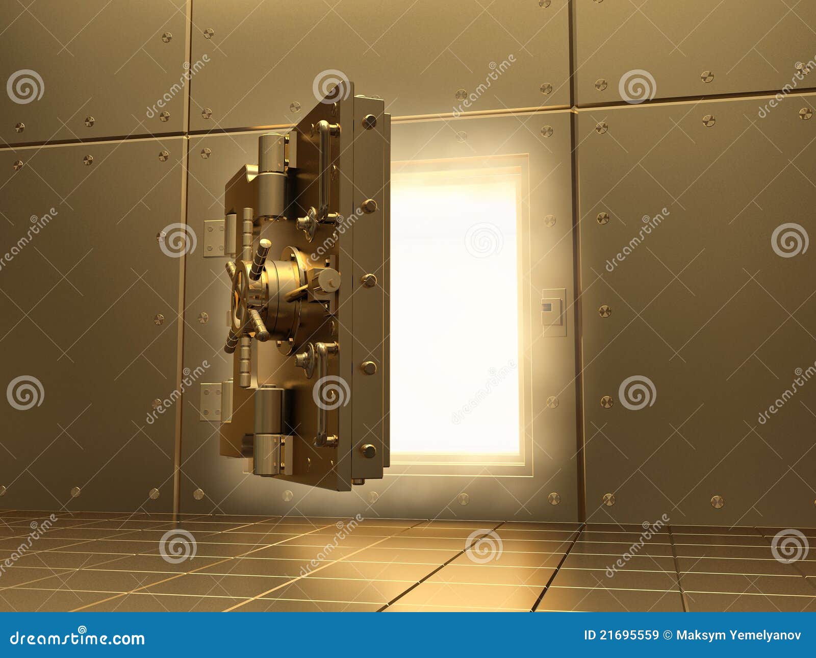 Opening Vault and Volume Light. 3d. Stock Illustration - Illustration ...