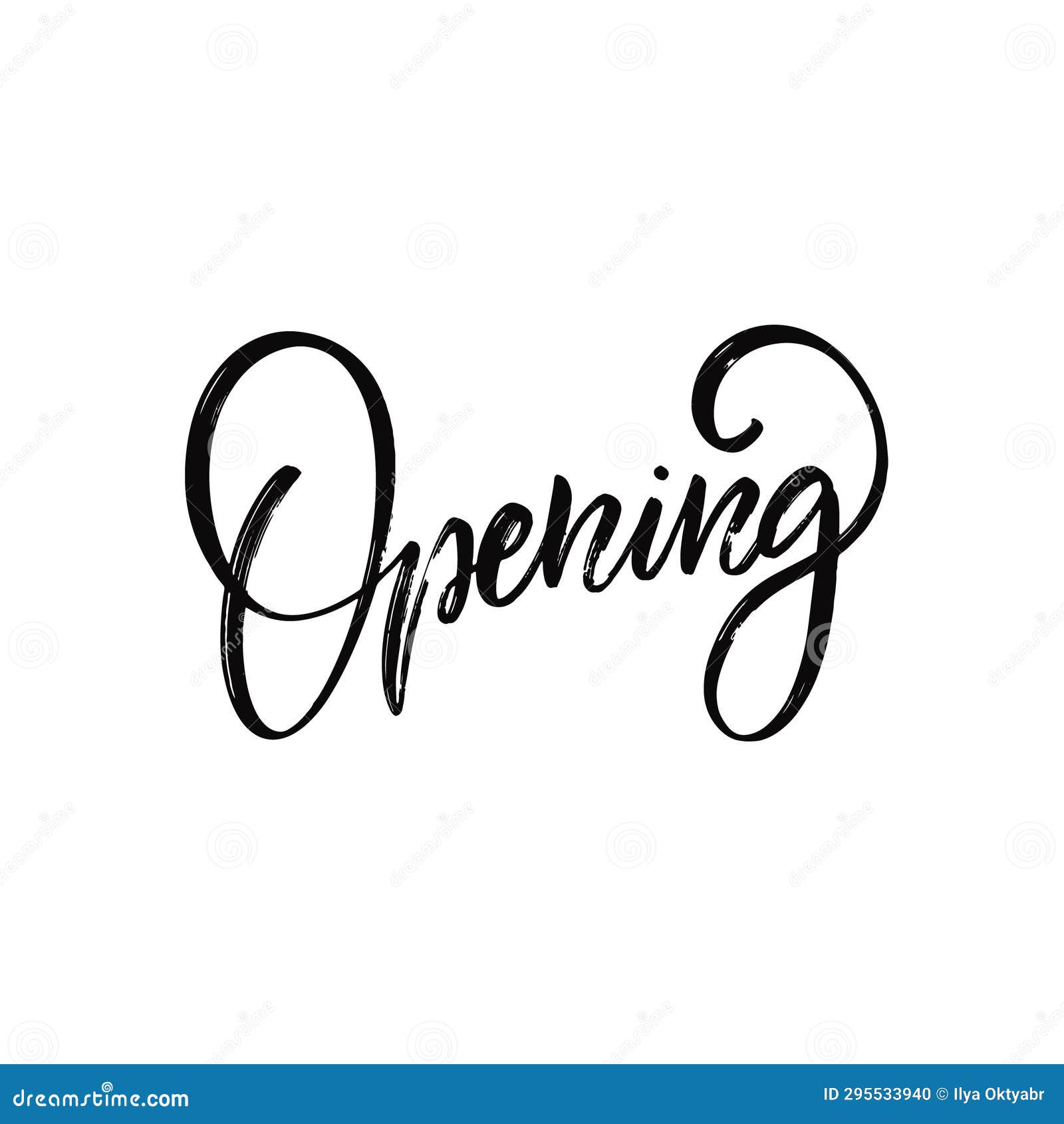 Opening Word Sign Calligraphy. Handwritten Vector Art Stock Vector ...