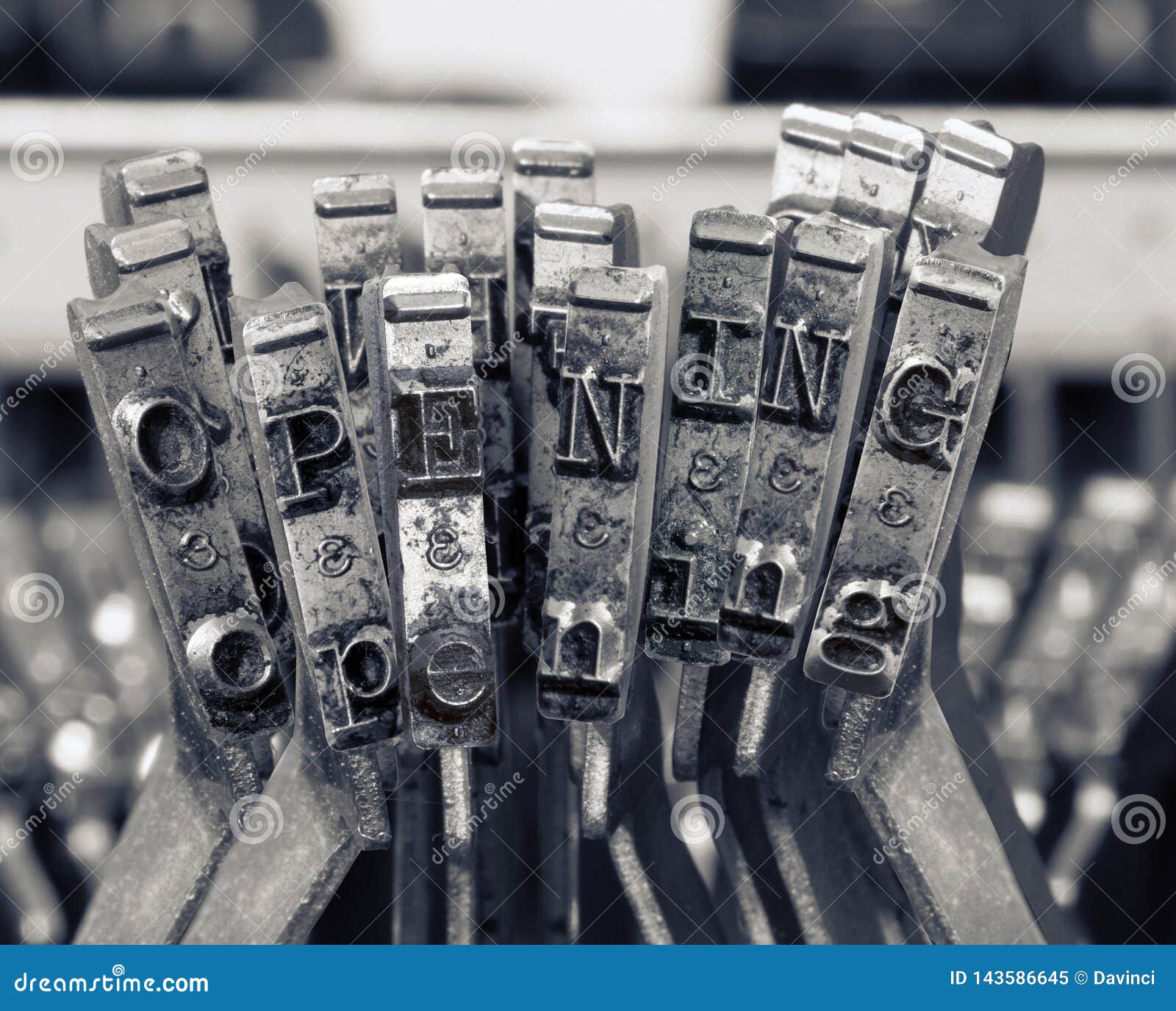 The Opening Writing with Old Typwriter Keys Stock Image - Image of ...