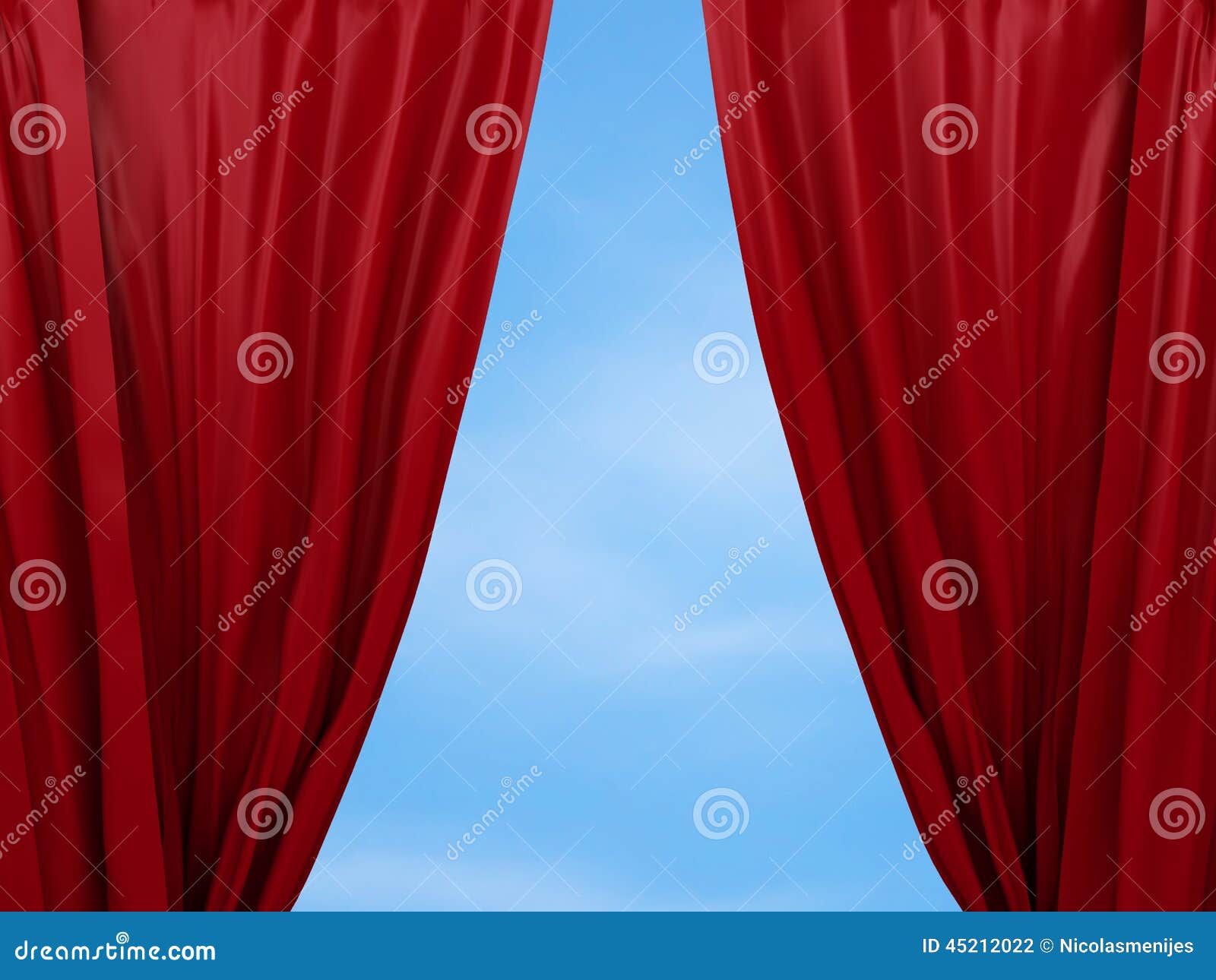 Openings Rood Gordijn Vrij Concept Stock Illustratie - Illustration of ...