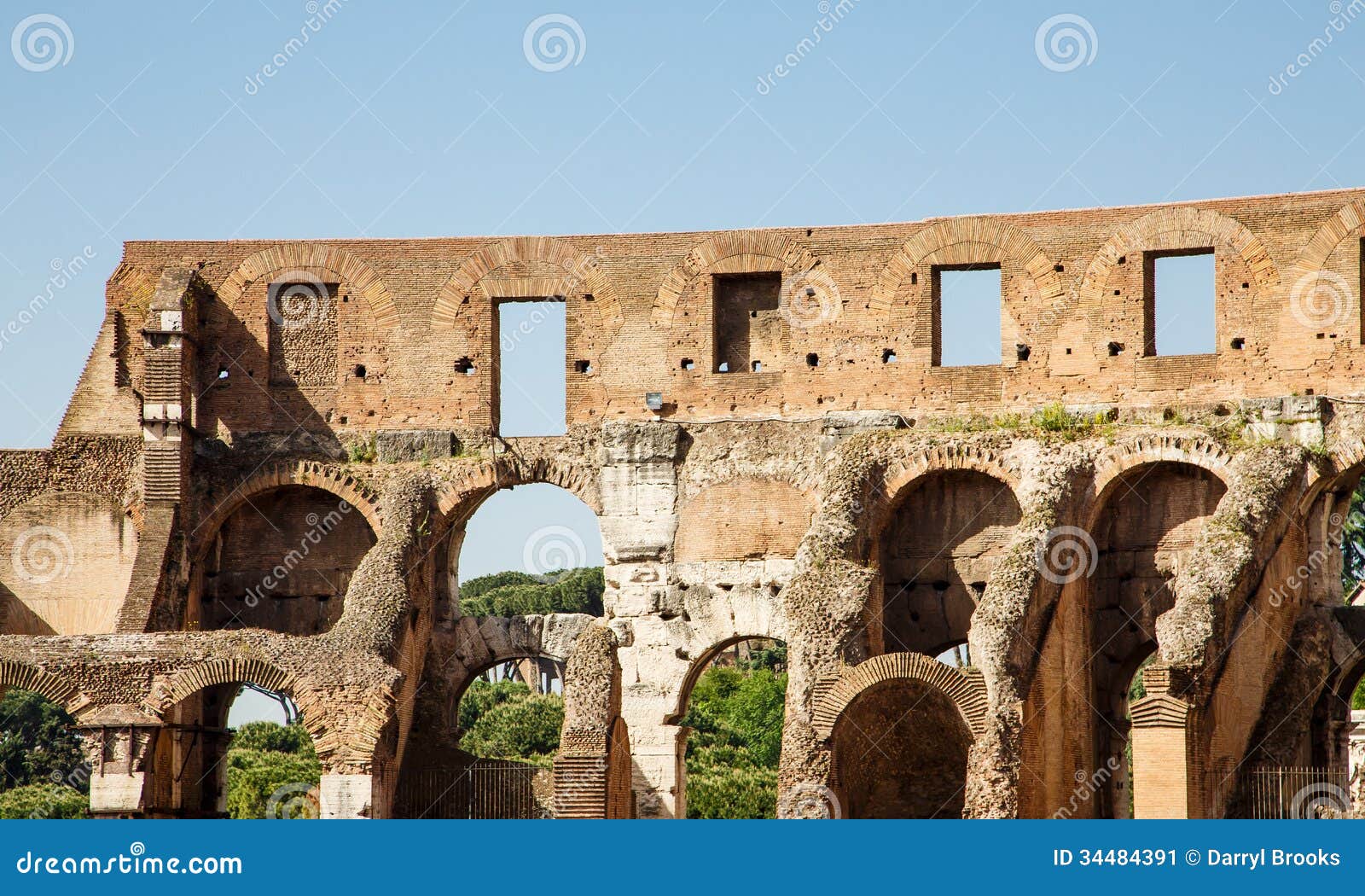 Openings in Wall of Coliseum Stock Image - Image of amphitheater ...