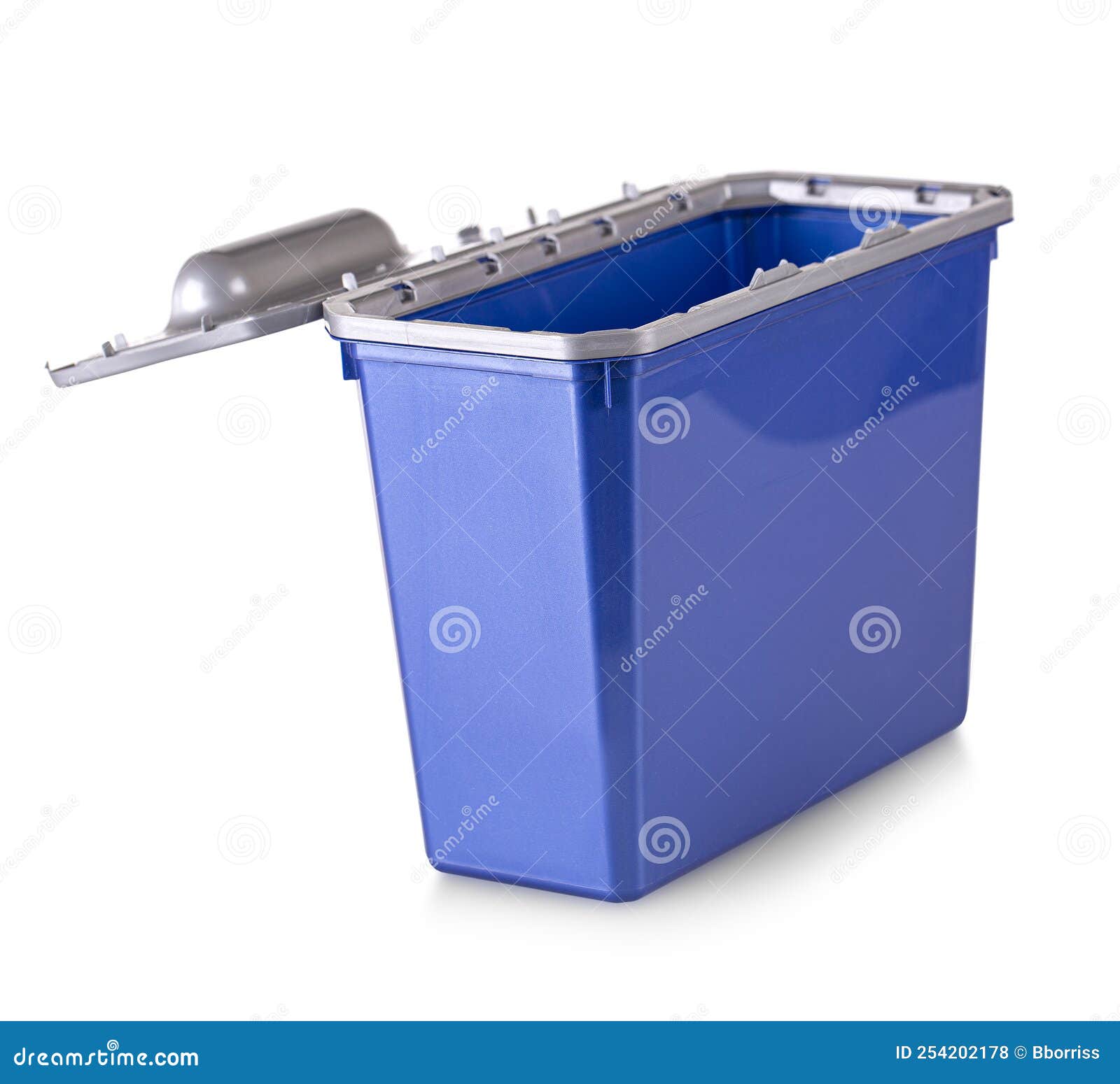 Openned Blue Plastic Box on White Background with Clipping Path Stock ...
