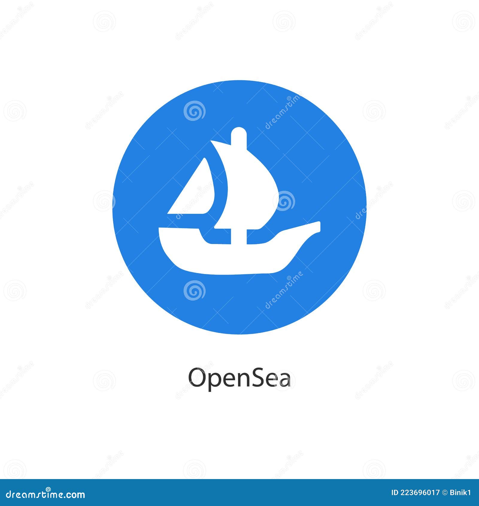 OpenSea Logo Symbol Internet Platform NFT Token Market And Auction. New ...