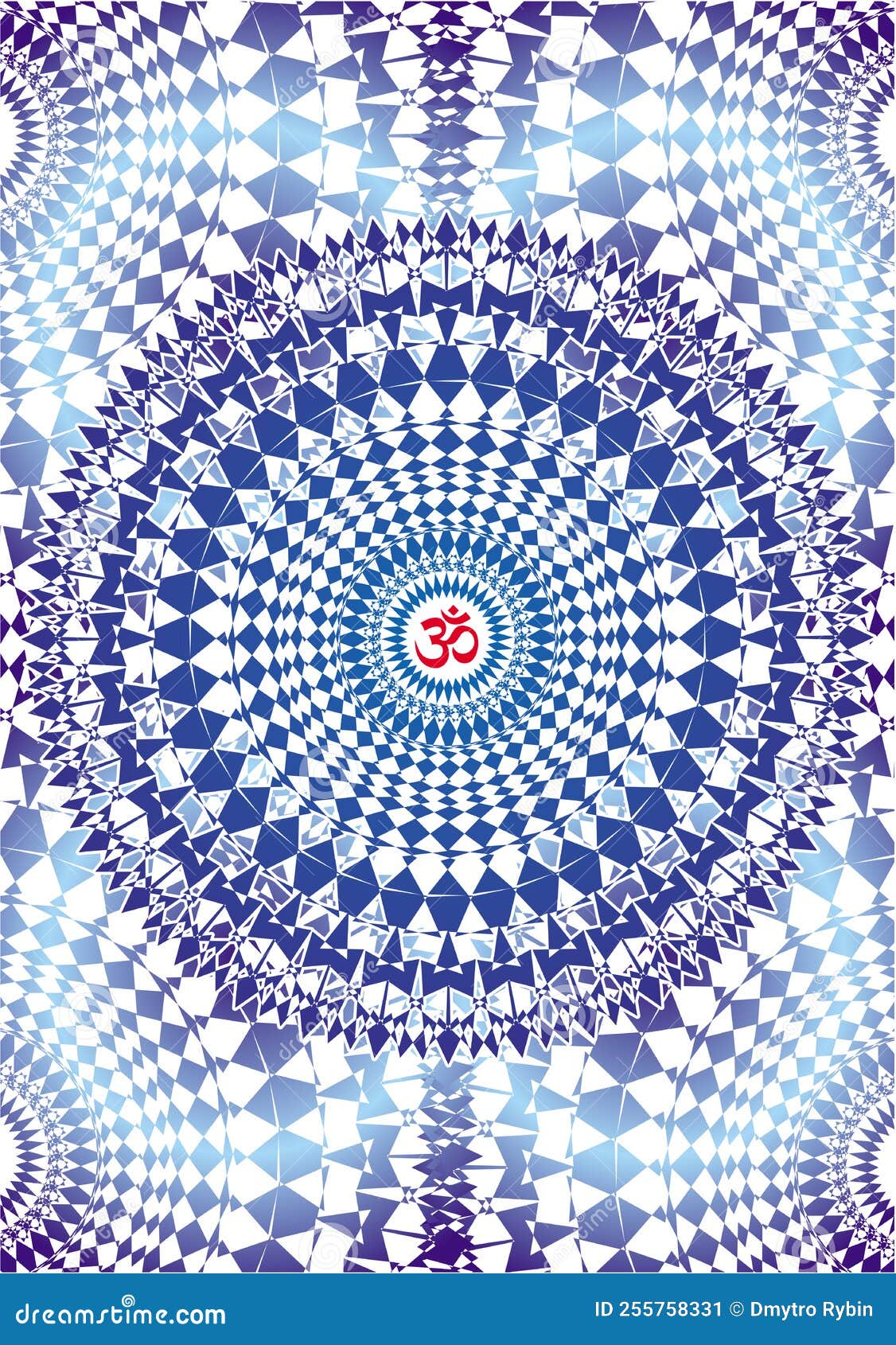 Openwork Elegant Mandala In Blue Tones On A White Background. The Sign ...