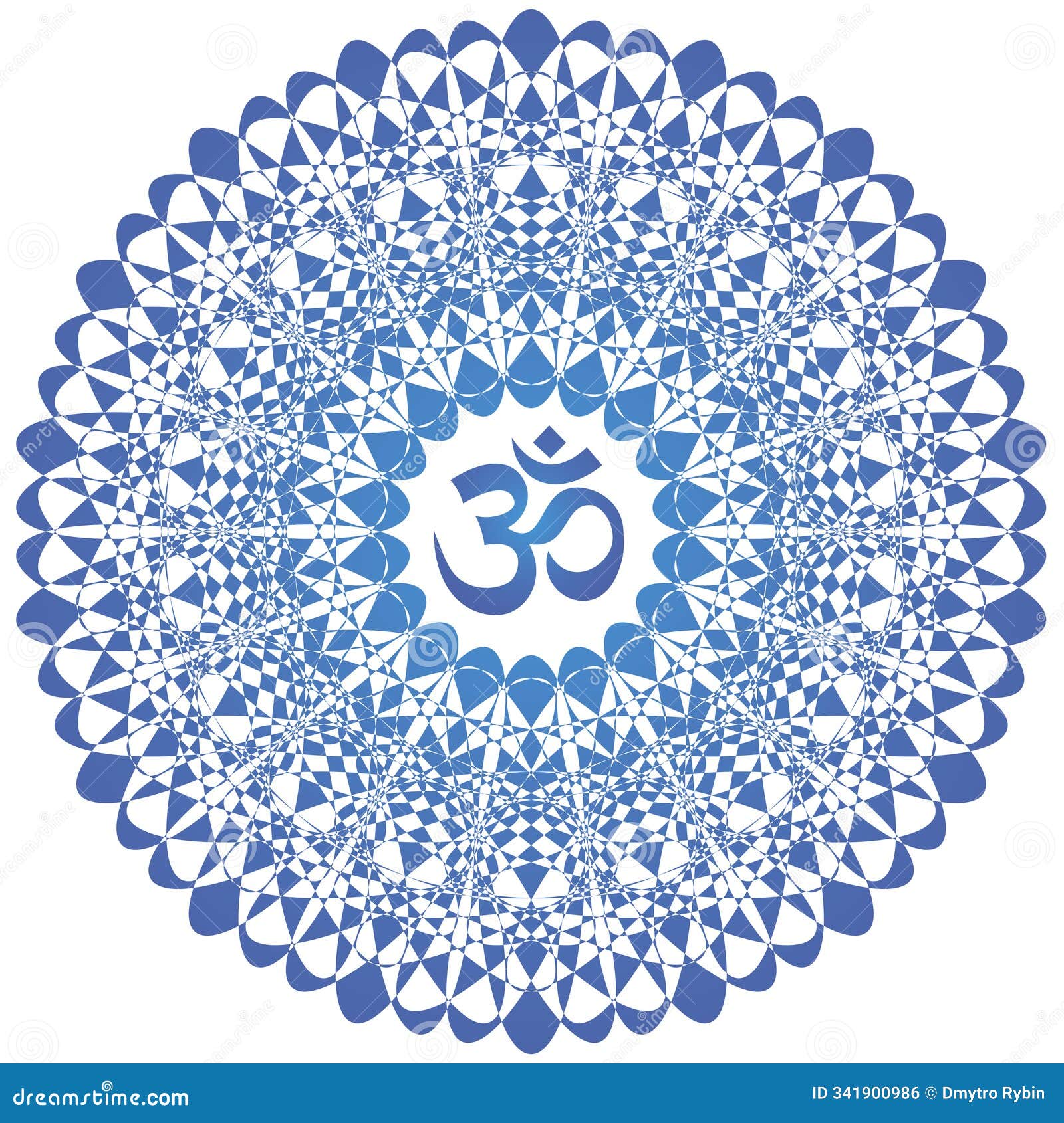 Openwork Elegant Mandala In Blue Tones On A White Background. The Sign ...