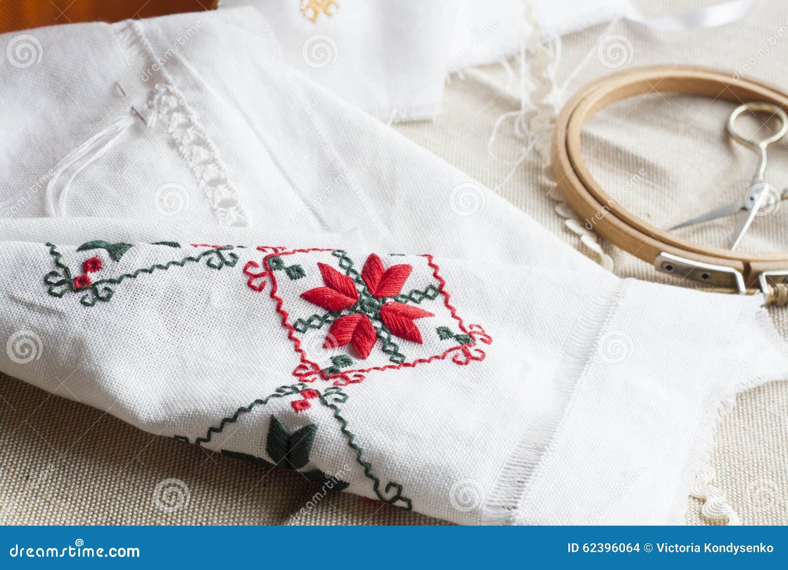 Openwork Embroidery, Incomplete Work in Progress and Tools for ...