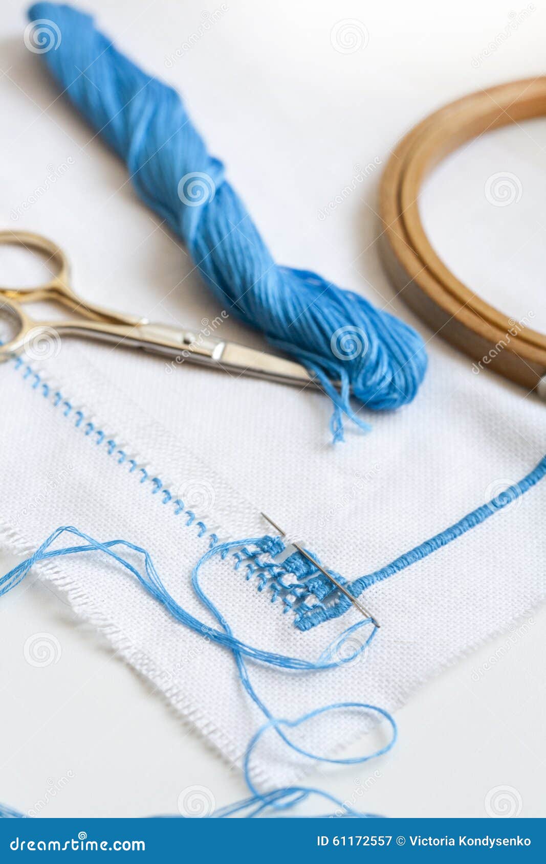 Openwork Embroidery, Incomplete Work in Progress and Tools for ...
