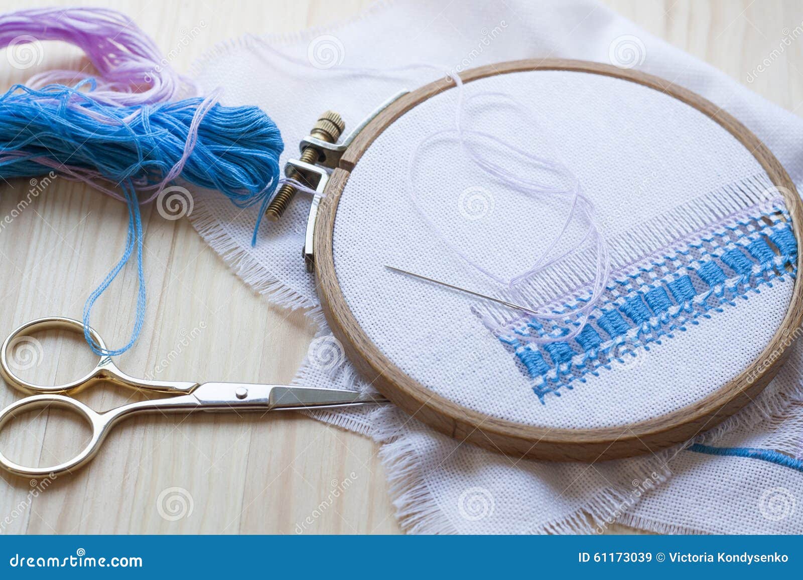 Openwork Embroidery, Incomplete Work in Progress and Tools for ...