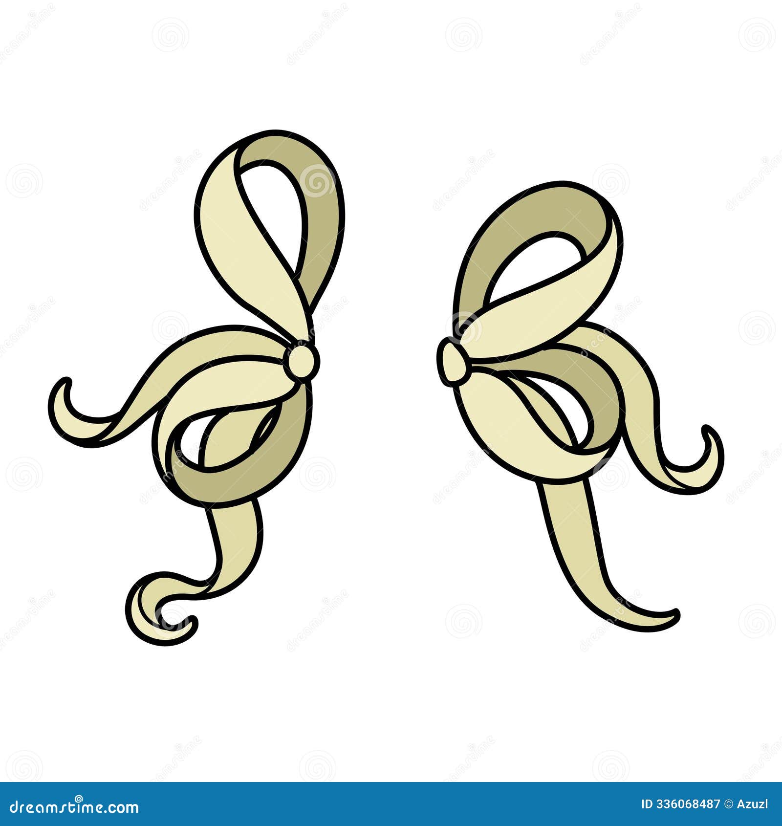 Openwork Funny Bows on White Stock Illustration - Illustration of ...