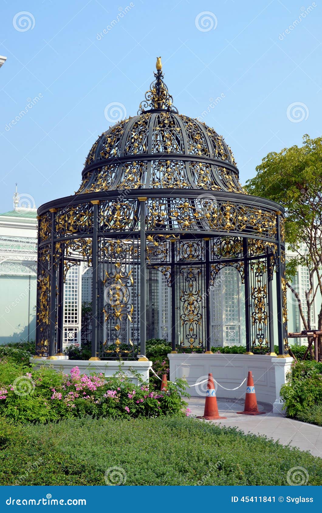 Openwork gazebo stock image. Image of garden, park, delicate - 45411841