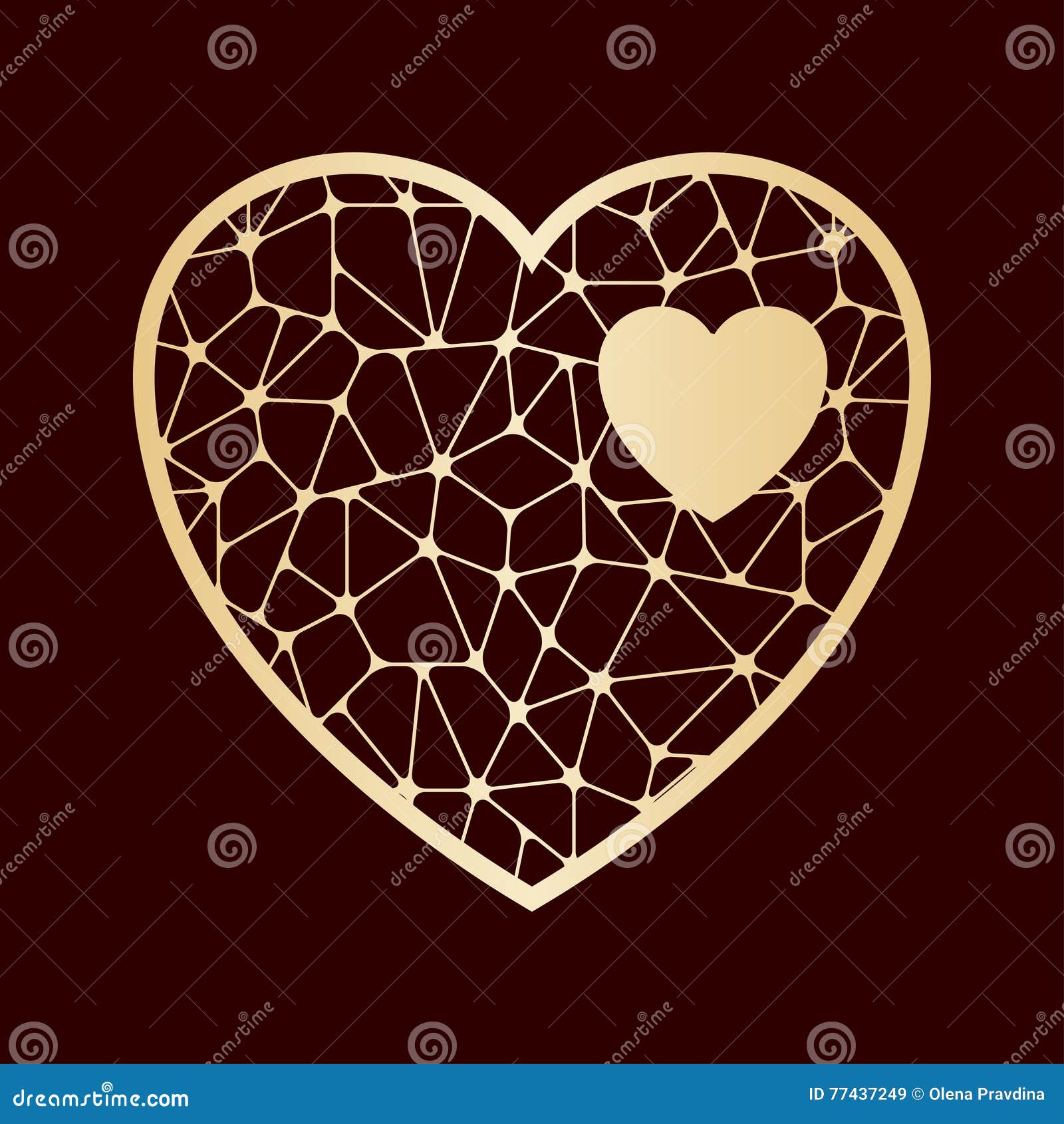 Openwork Heart. Laser Cutting Template. Stock Vector - Illustration of ...