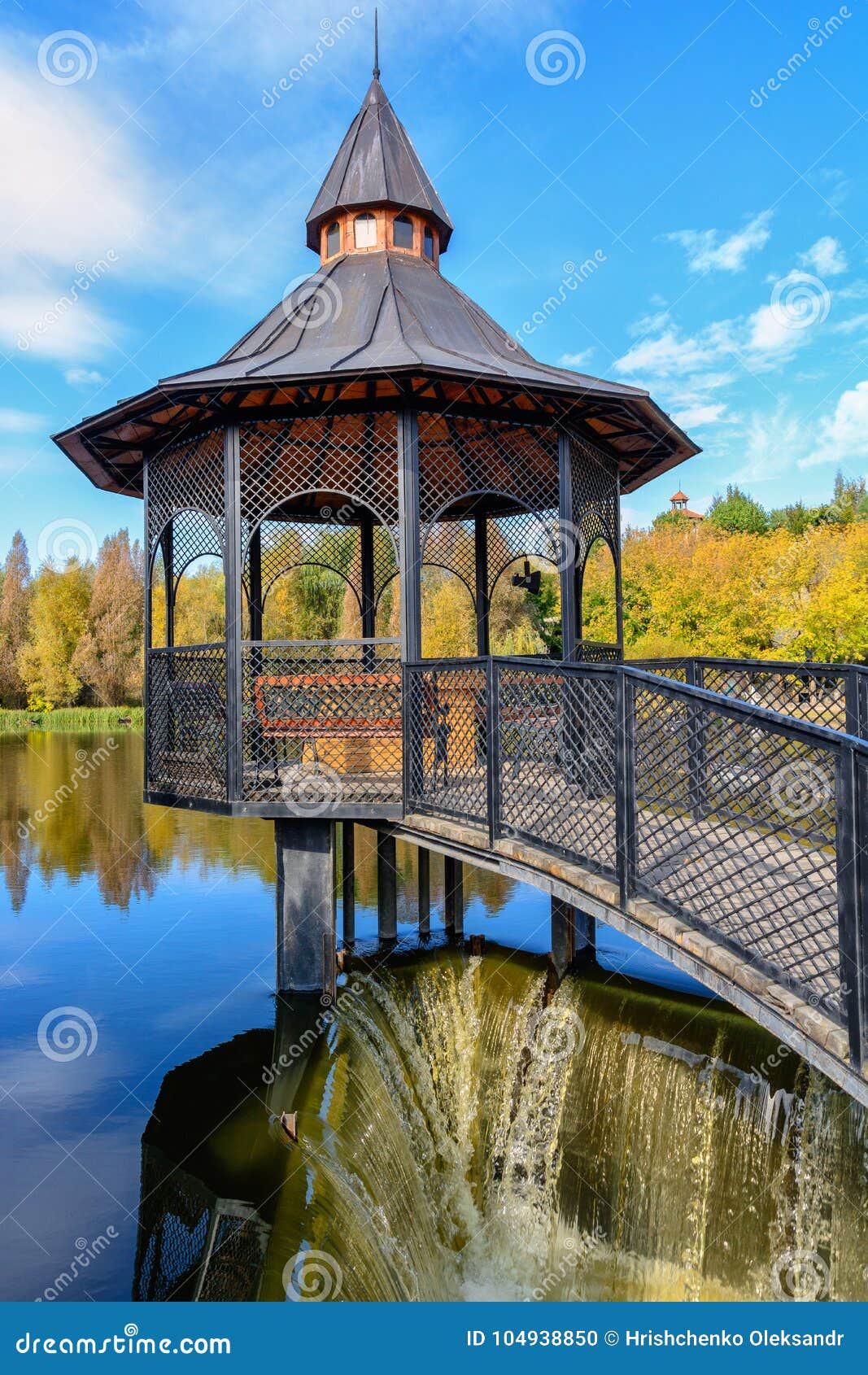 Openwork iron gazebo stock photo. Image of nature, europe - 104938850