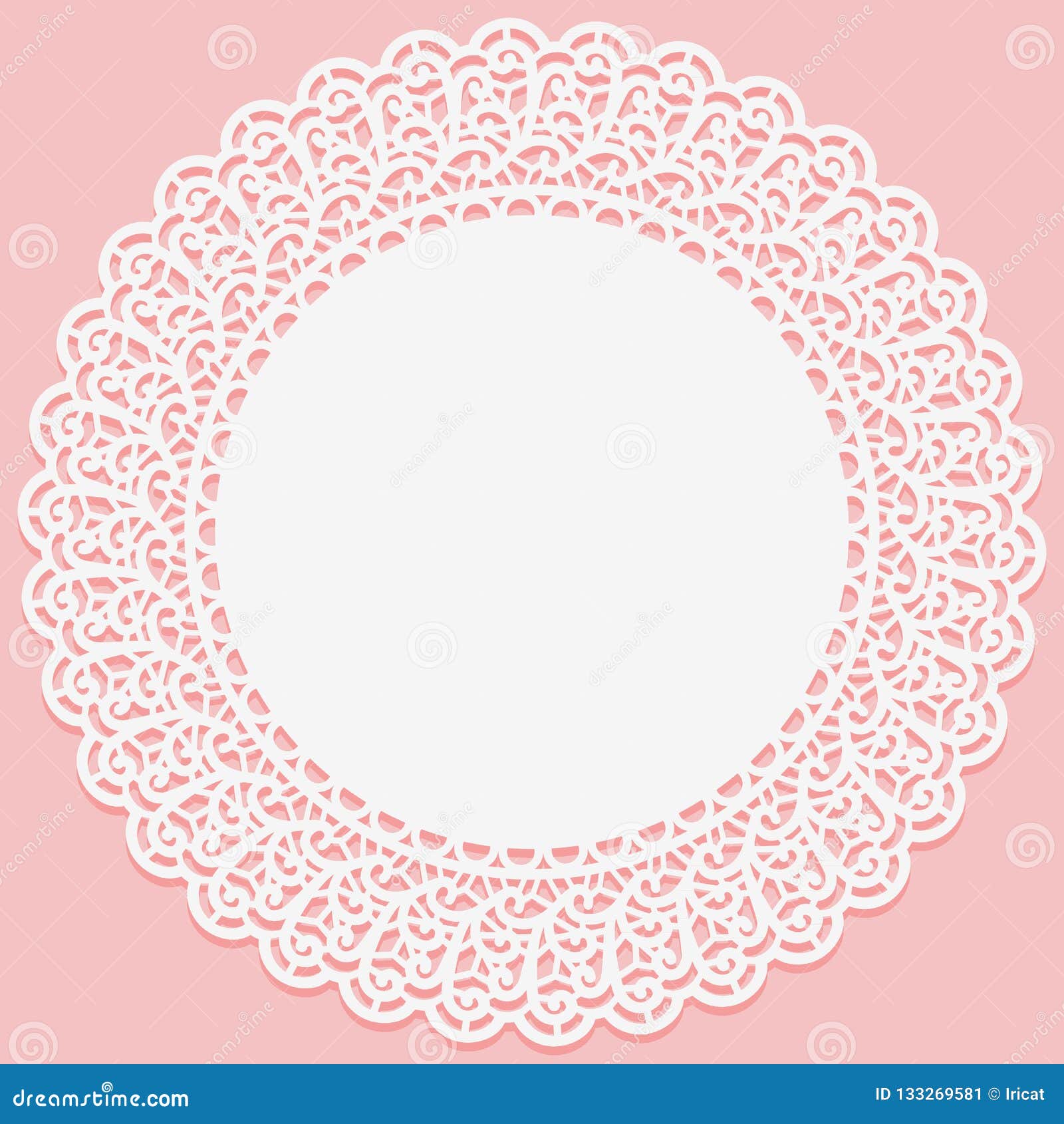 Lace Round Paper Doily, Lacy Snowflake, Greeting Element, Template For ...