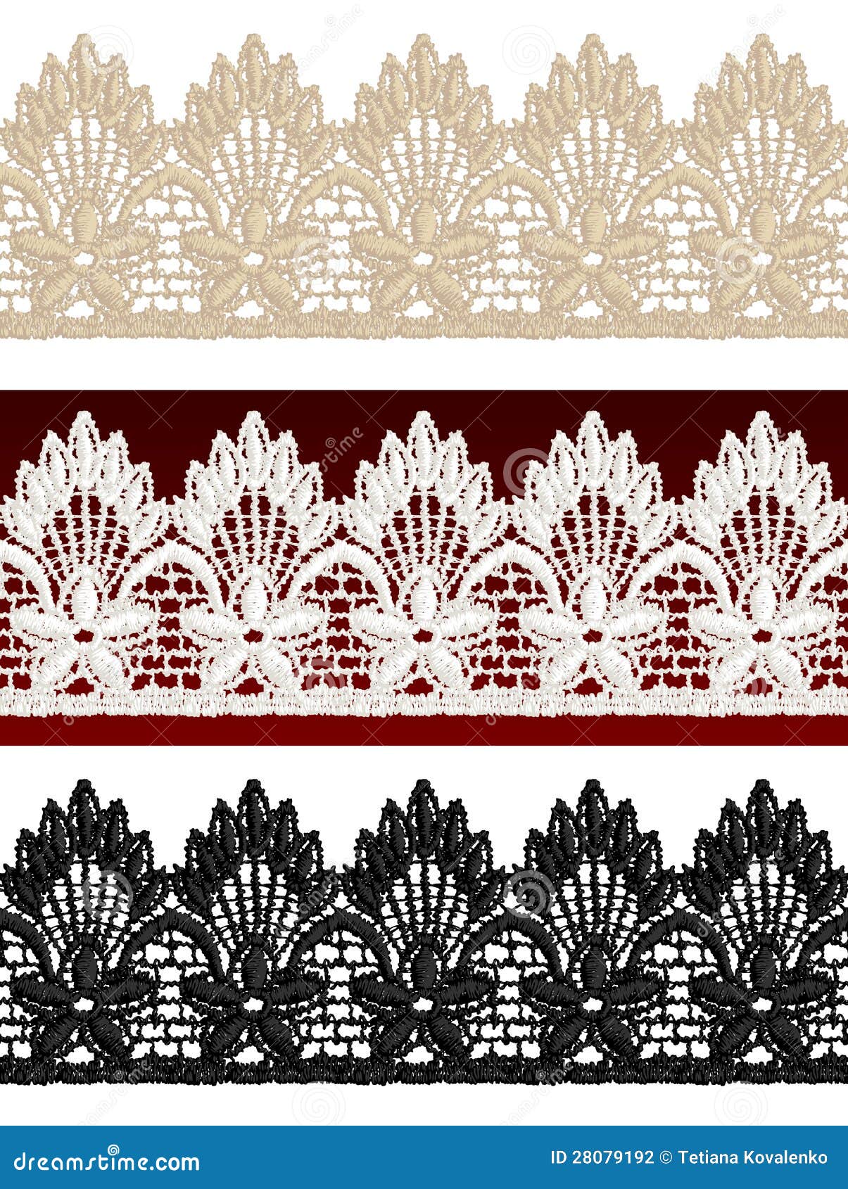 Openwork Lace Seamless Border. Stock Illustration - Illustration of ...