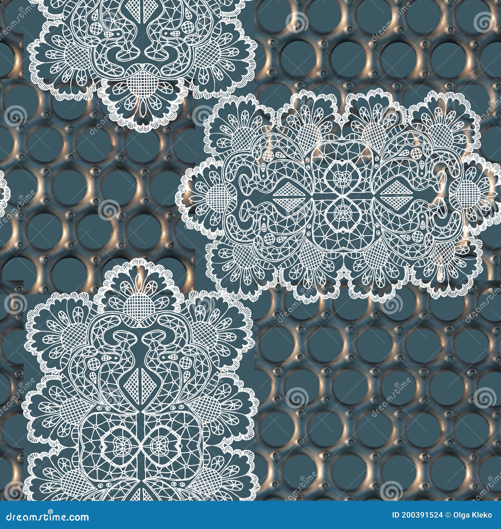 Openwork with Lattice on Gray Background. Stock Illustration ...