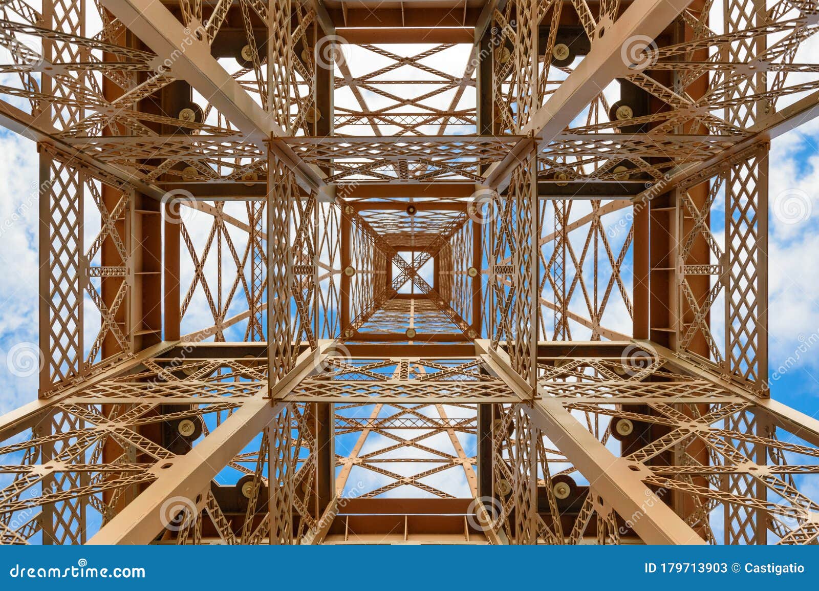 Openwork, Metal Building Construction Against the Sky. Wind Resistant ...