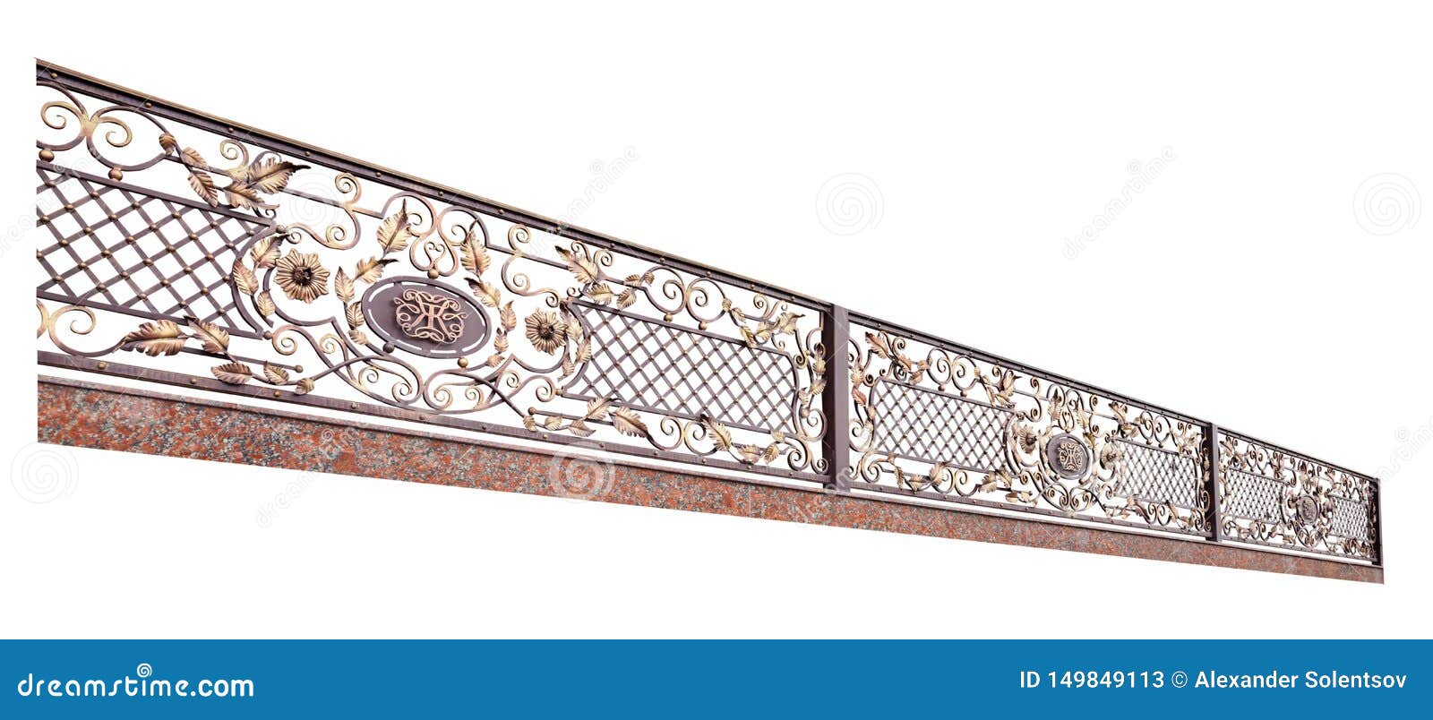 Openwork metal railing stock image. Image of steel, construction ...