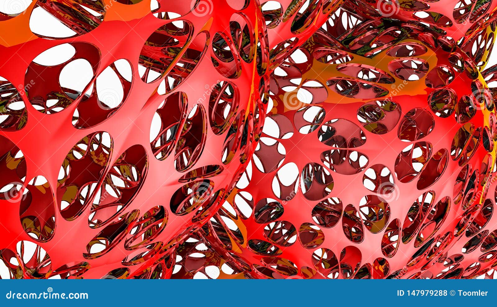 Three-dimensional Model of Hearts on a White Background. 3D Rendering ...