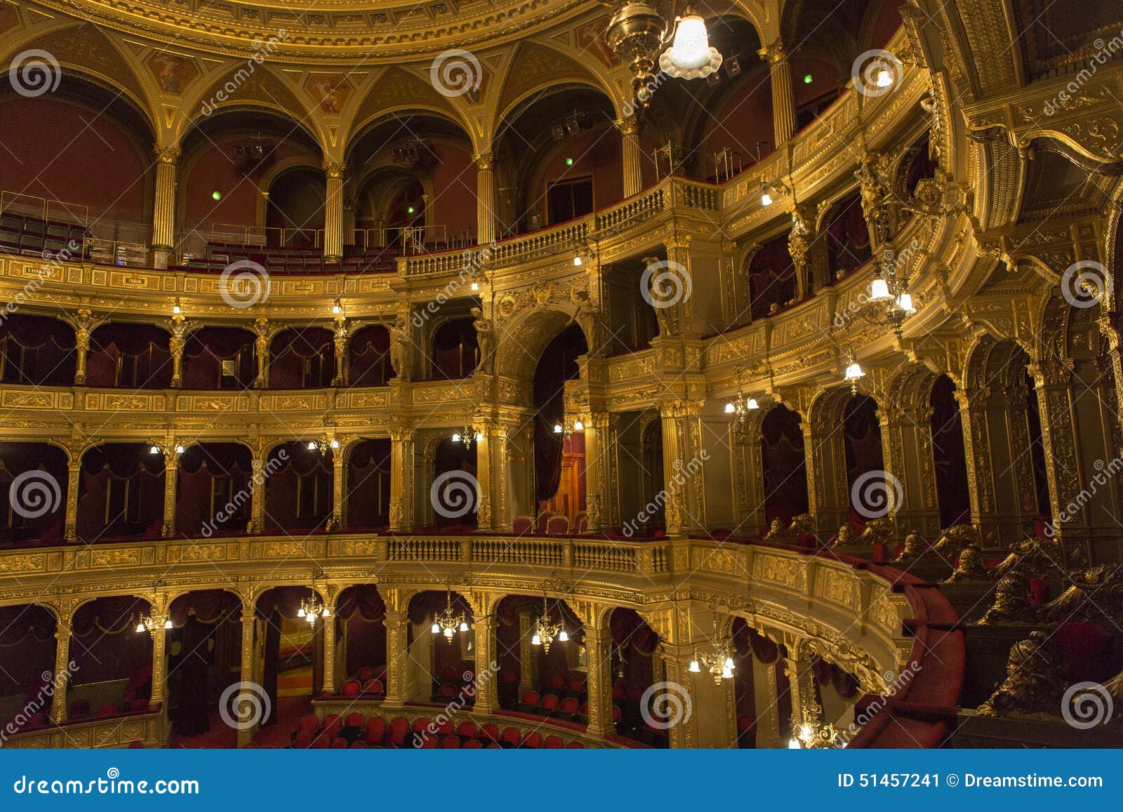 Opera Budapest stock image. Image of plaza, wallpainting - 51457241