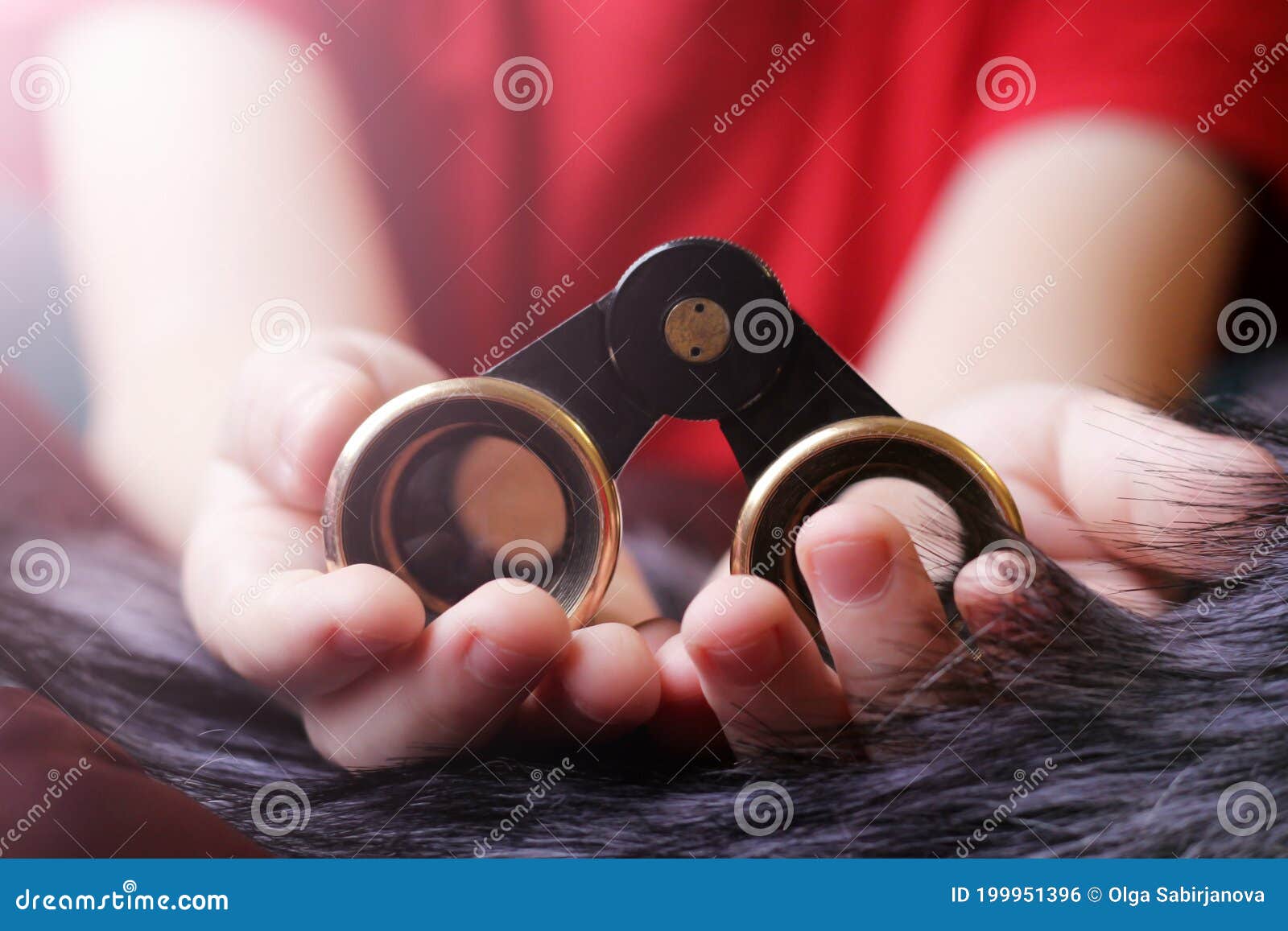Opera Glass Made in USSR on a Child Hand Stock Photo - Image of optical ...