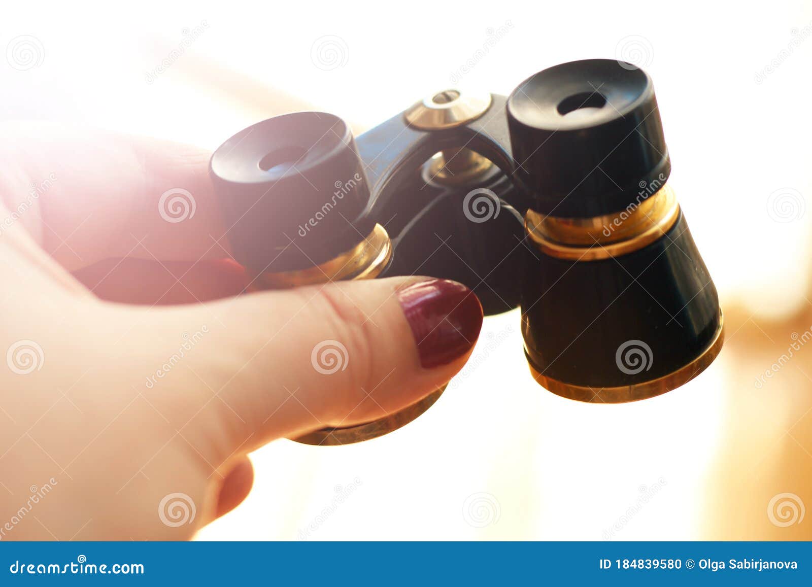 Opera Glass Made in USSR in Female Hand Stock Photo - Image of ...
