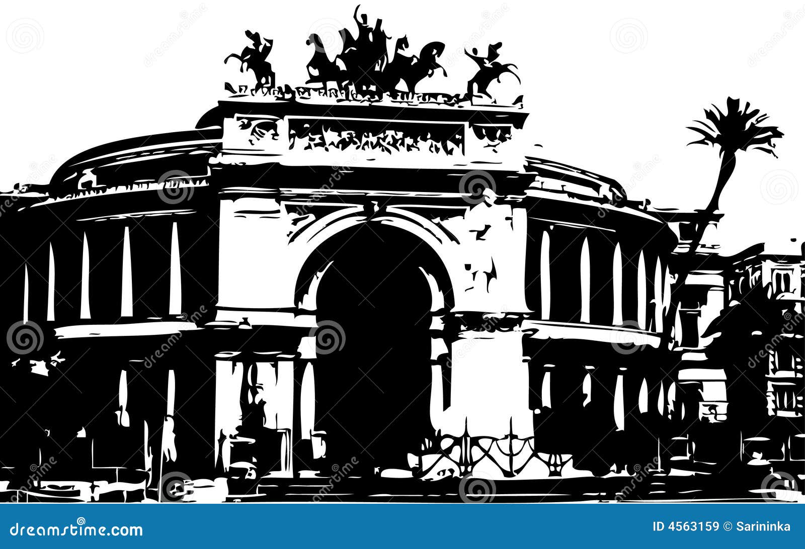 Opera House In Palermo Cartoon Vector | CartoonDealer.com #4563159