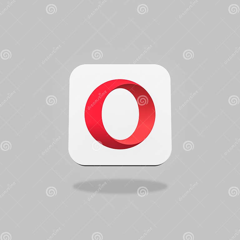 Opera Internet Browser App Icon on Flat Gray Background Editorial Stock ...