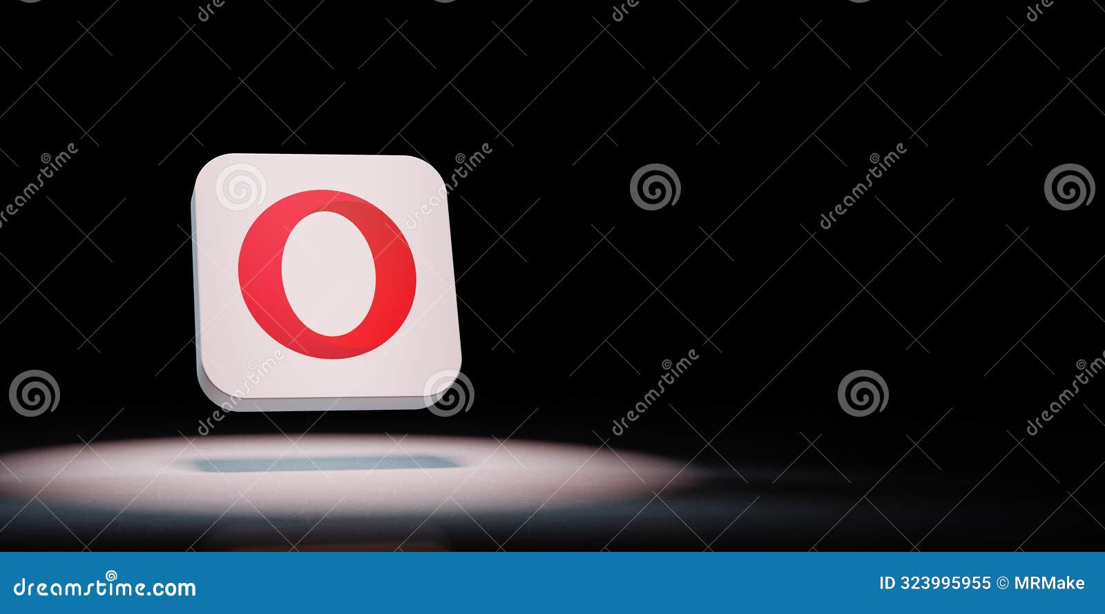 Opera Internet Browser App Icon Spotlighted on Black Background ...