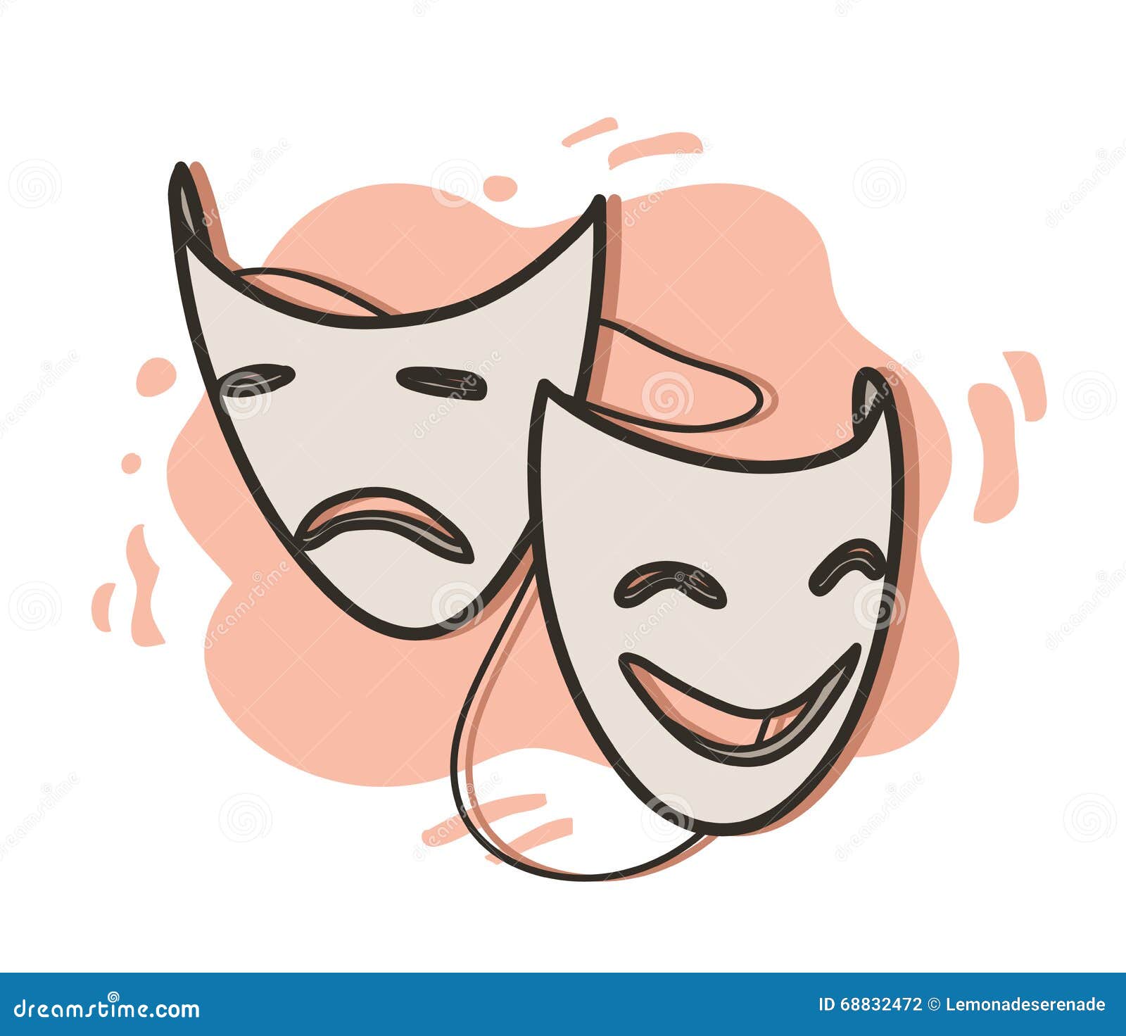 Opera Masks stock vector. Illustration of opera, background - 68832472
