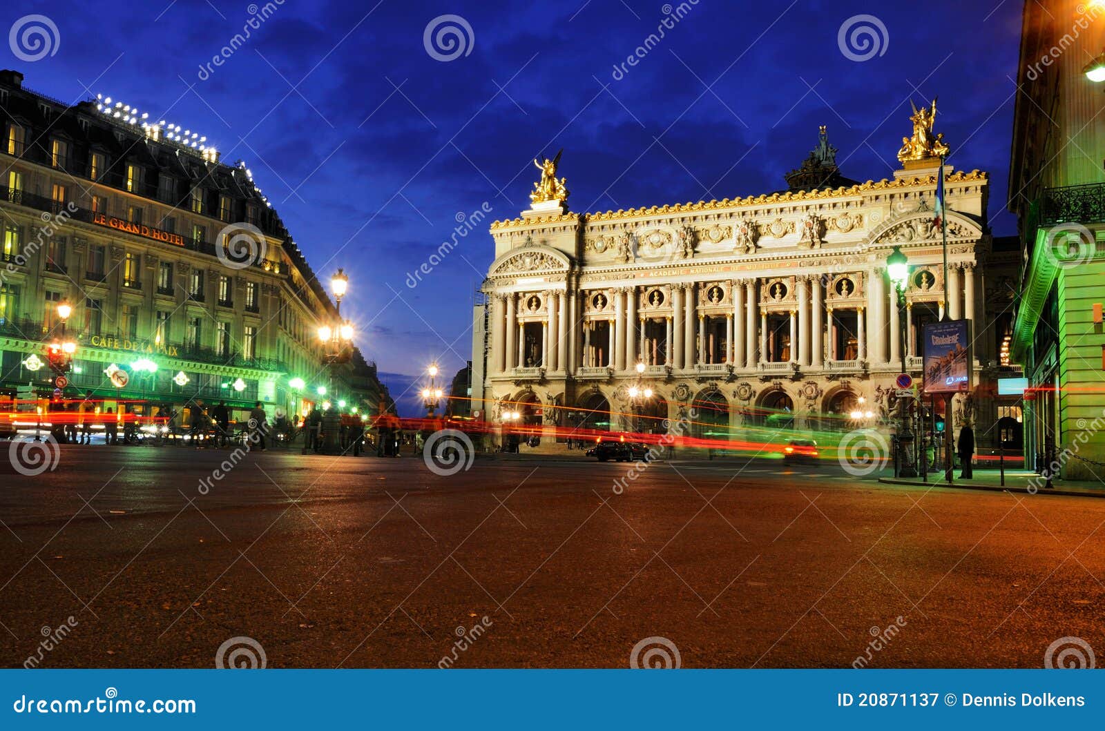Opera by Night, Paris editorial photography. Image of arches - 20871137