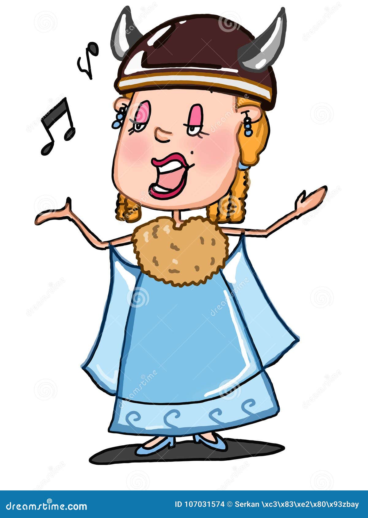 Opera Singer Illustration Drawing Cartoon and White Background Stock ...