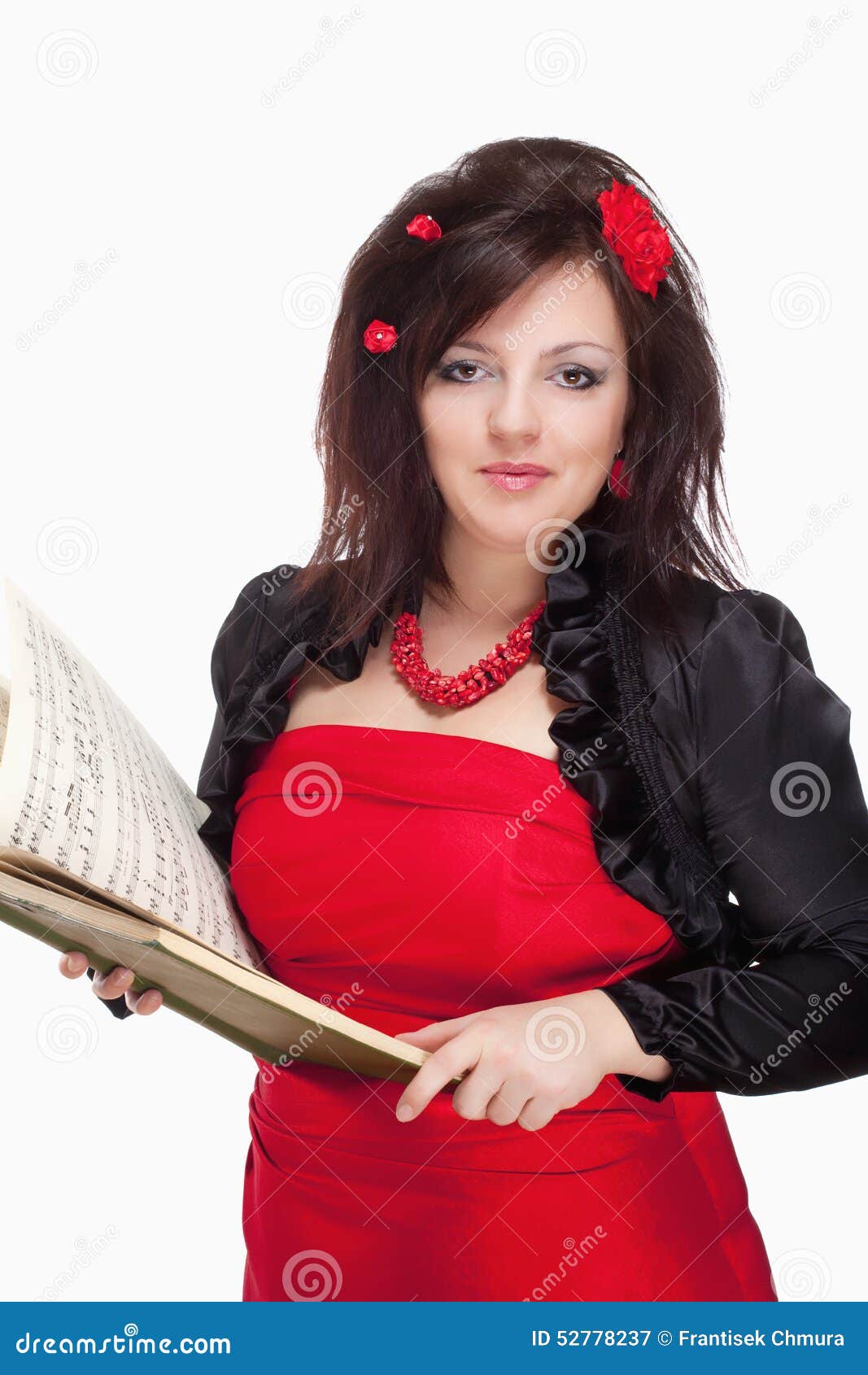 Opera Singer Singing in Her Stage Dress Stock Image - Image of sound ...
