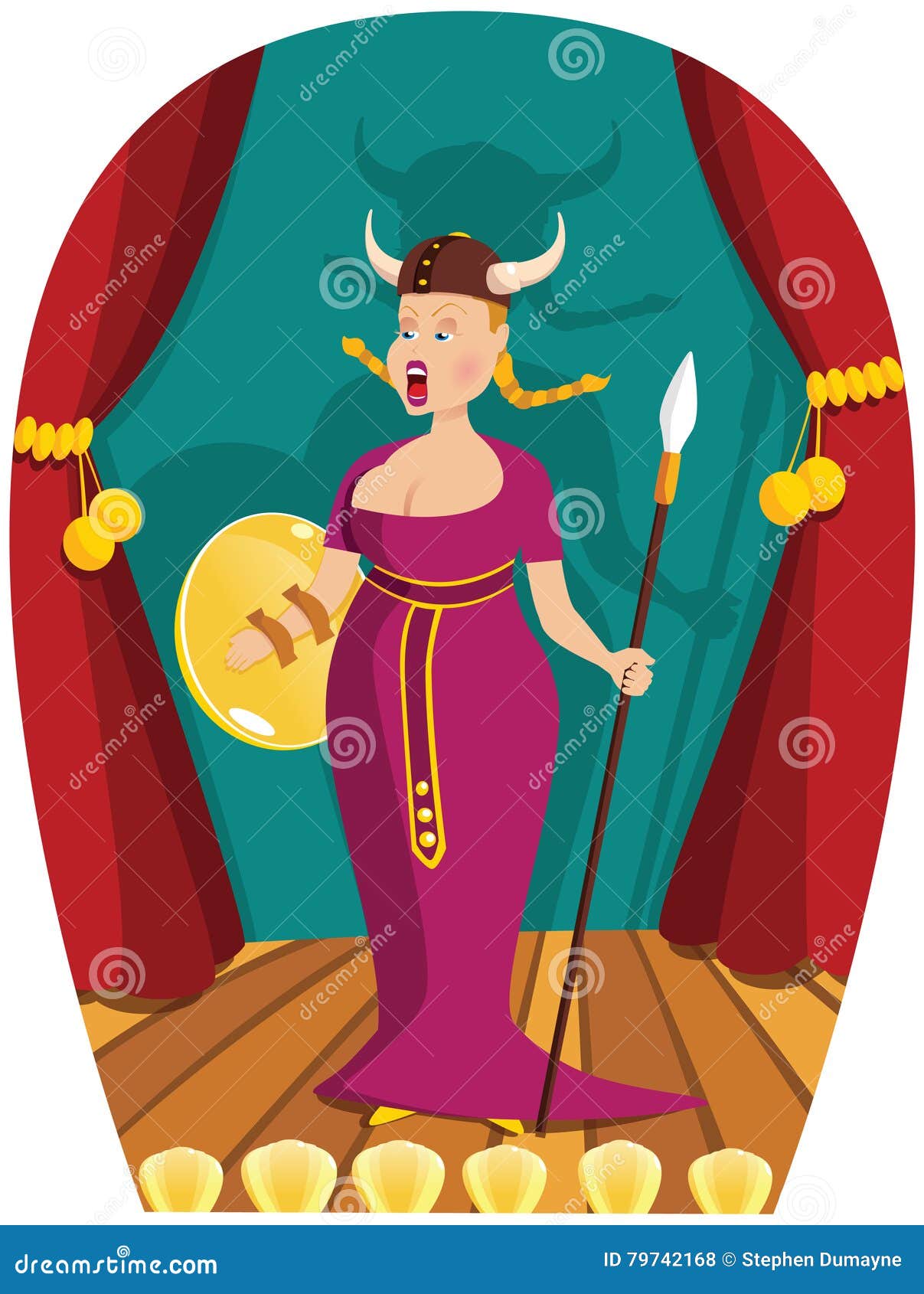 Opera Singer On Stage Vector Illustration | CartoonDealer.com #79742168