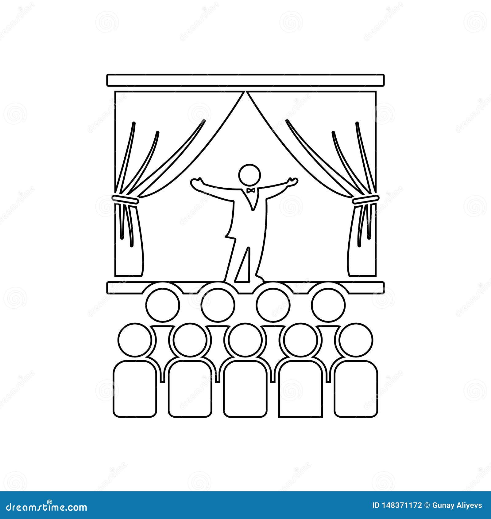 Opera Singer on Stage Icon. Element of Theatre for Mobile Concept and ...