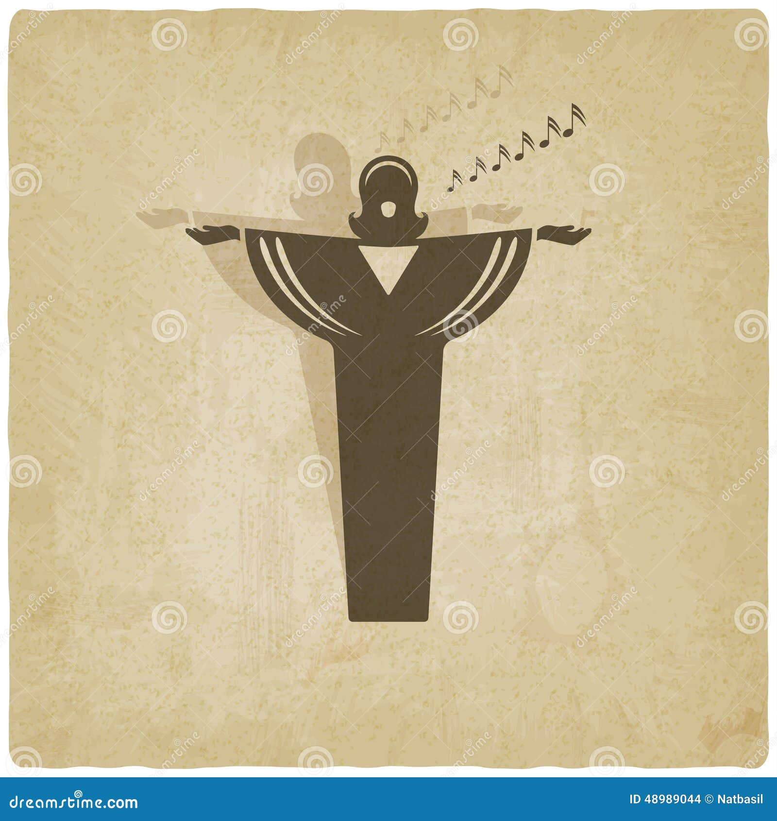 Opera Singer Symbol Old Background Stock Vector - Illustration of ...