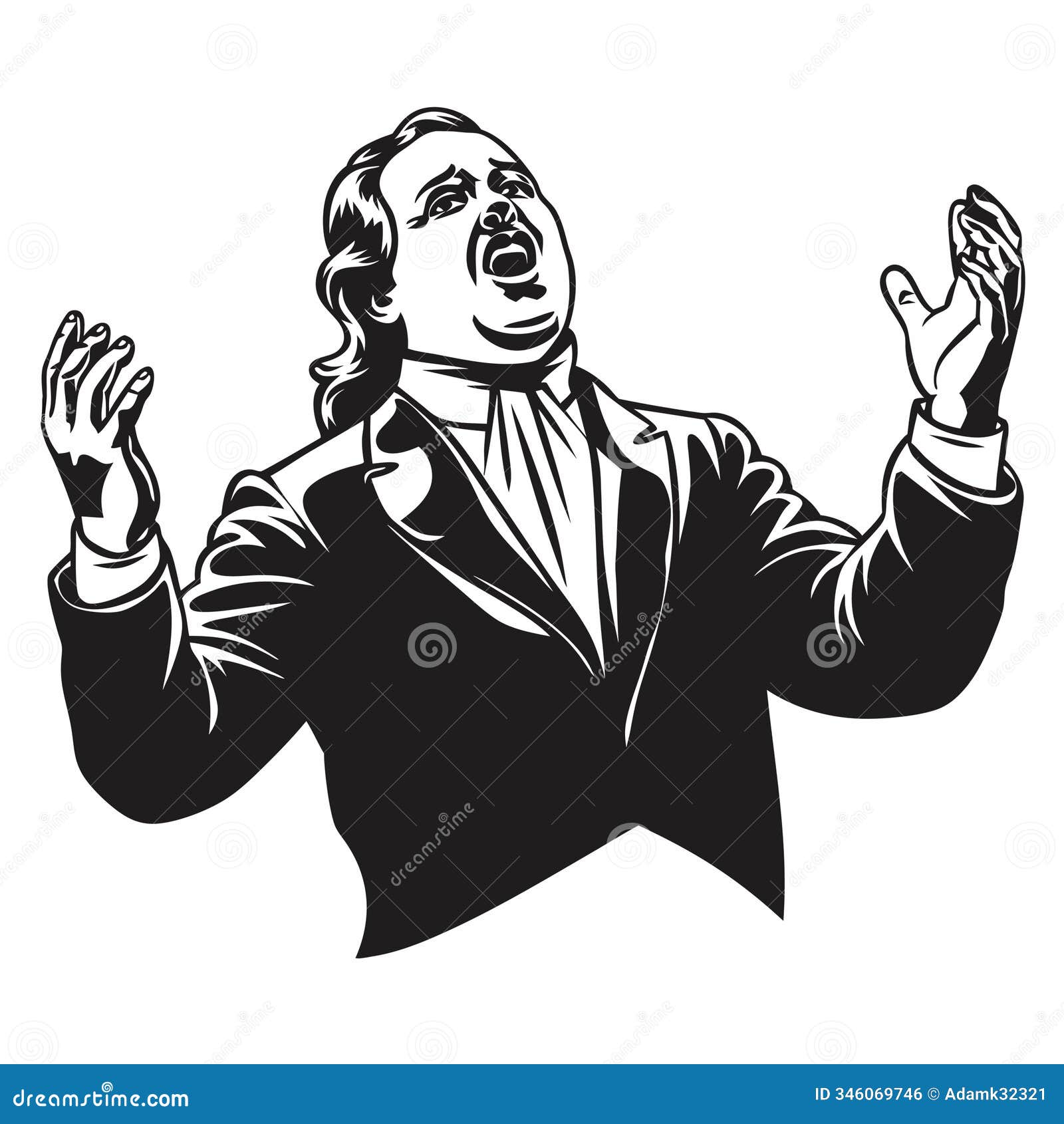 Opera Singer Vector Illustration Expressive Performance Art Design ...