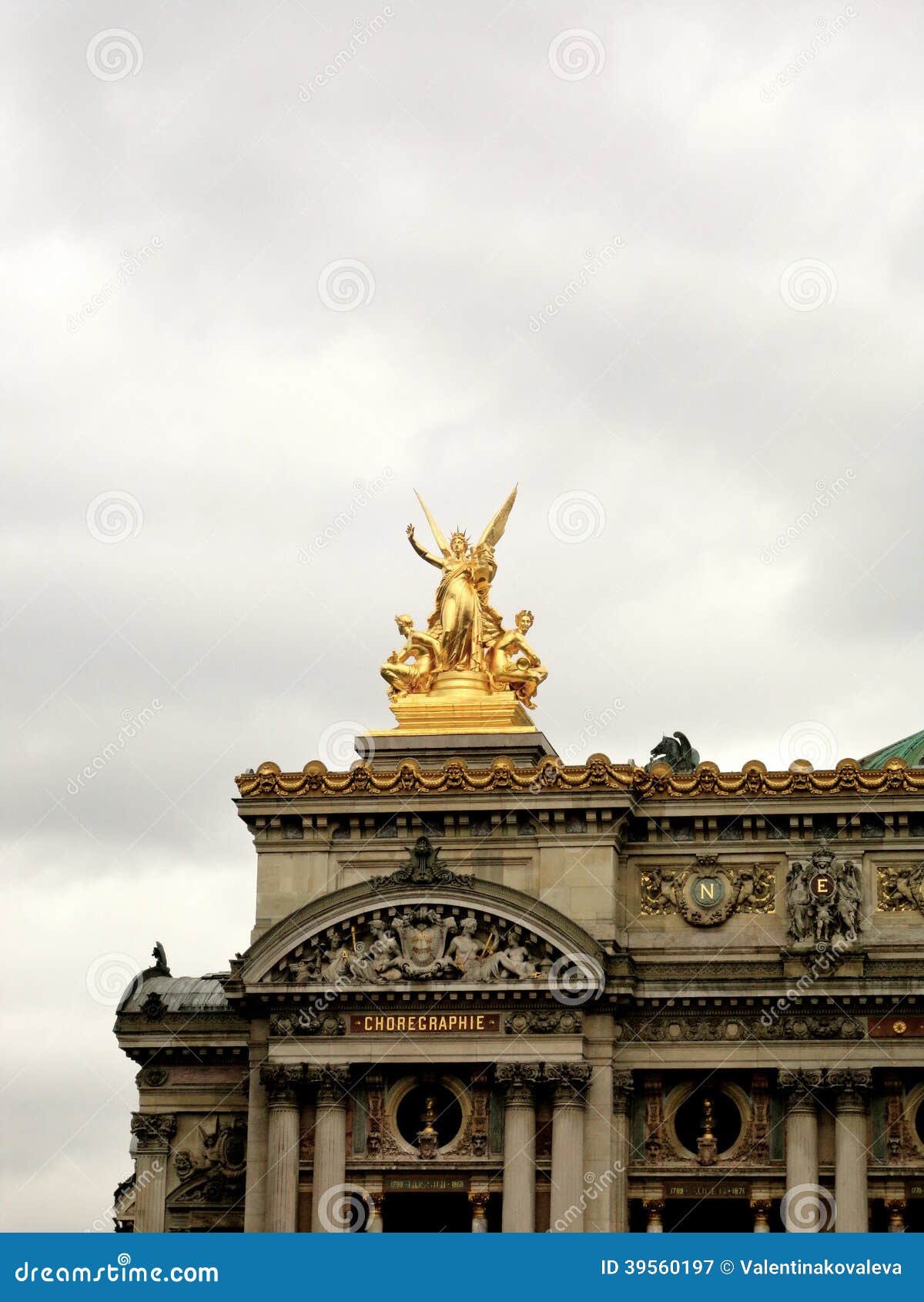 Opera Statue Paris stock image. Image of theatre, golden - 39560197
