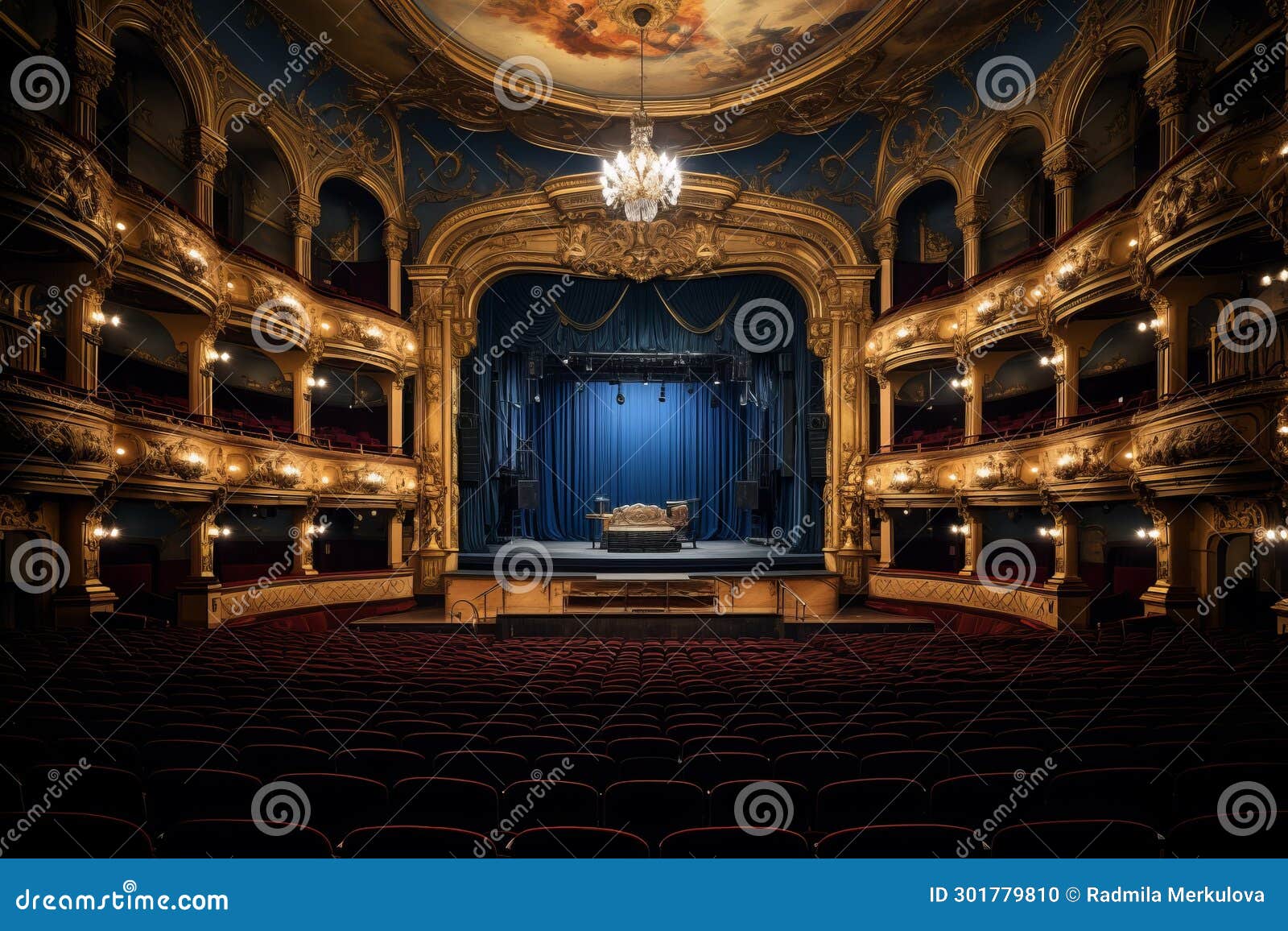 An Opera Theatre Hall in Silence, Wallpaper Background Stock Photo ...